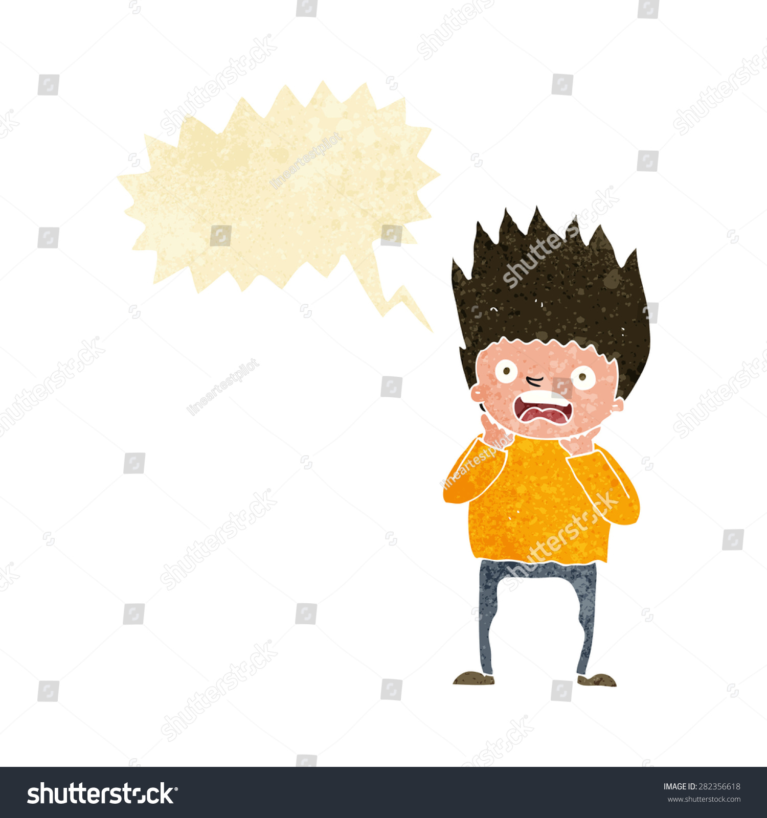 Cartoon Scared Man Stock Vector (Royalty Free) 282356618