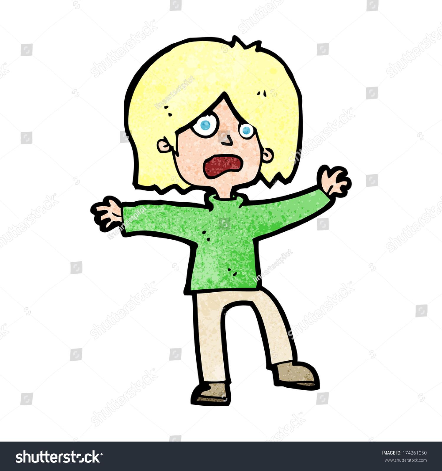 caricatura de una persona asustada: vector de stock (libre de regalías ...