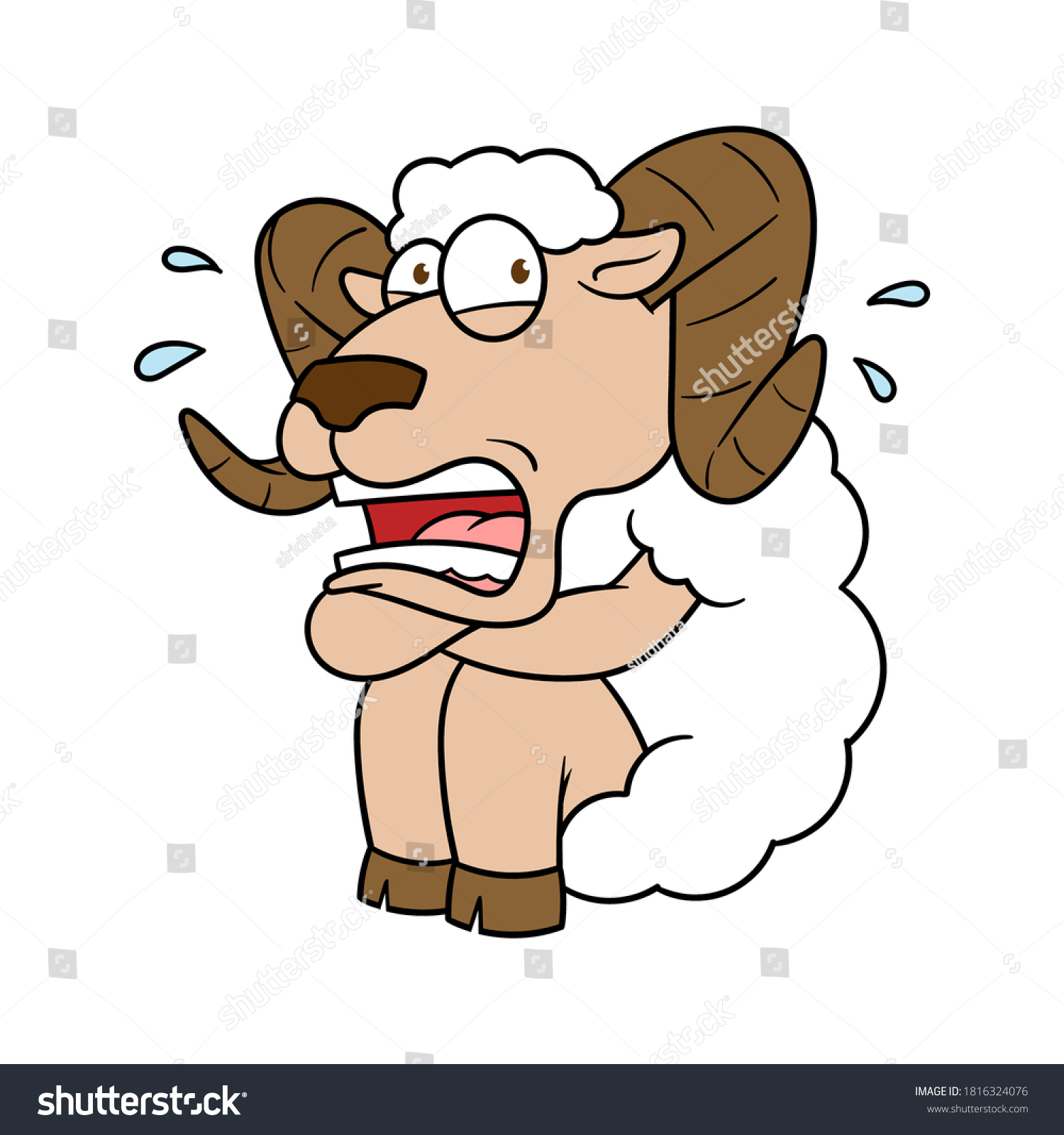 Cartoon Scared Ram Vector Illustration Stock Vector (Royalty Free ...