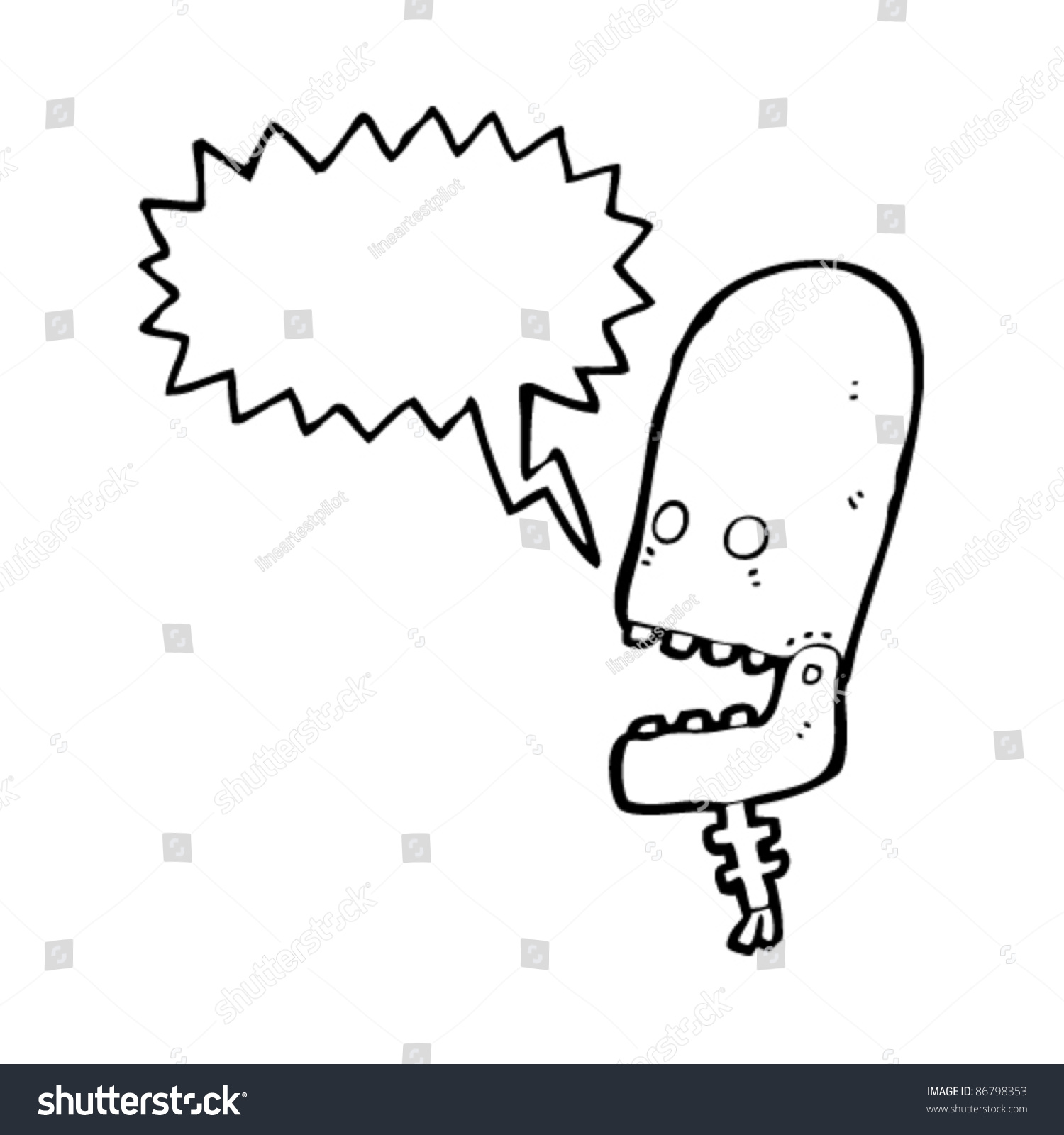 Cartoon Scary Robot Head Stock Vector (Royalty Free) 86798353