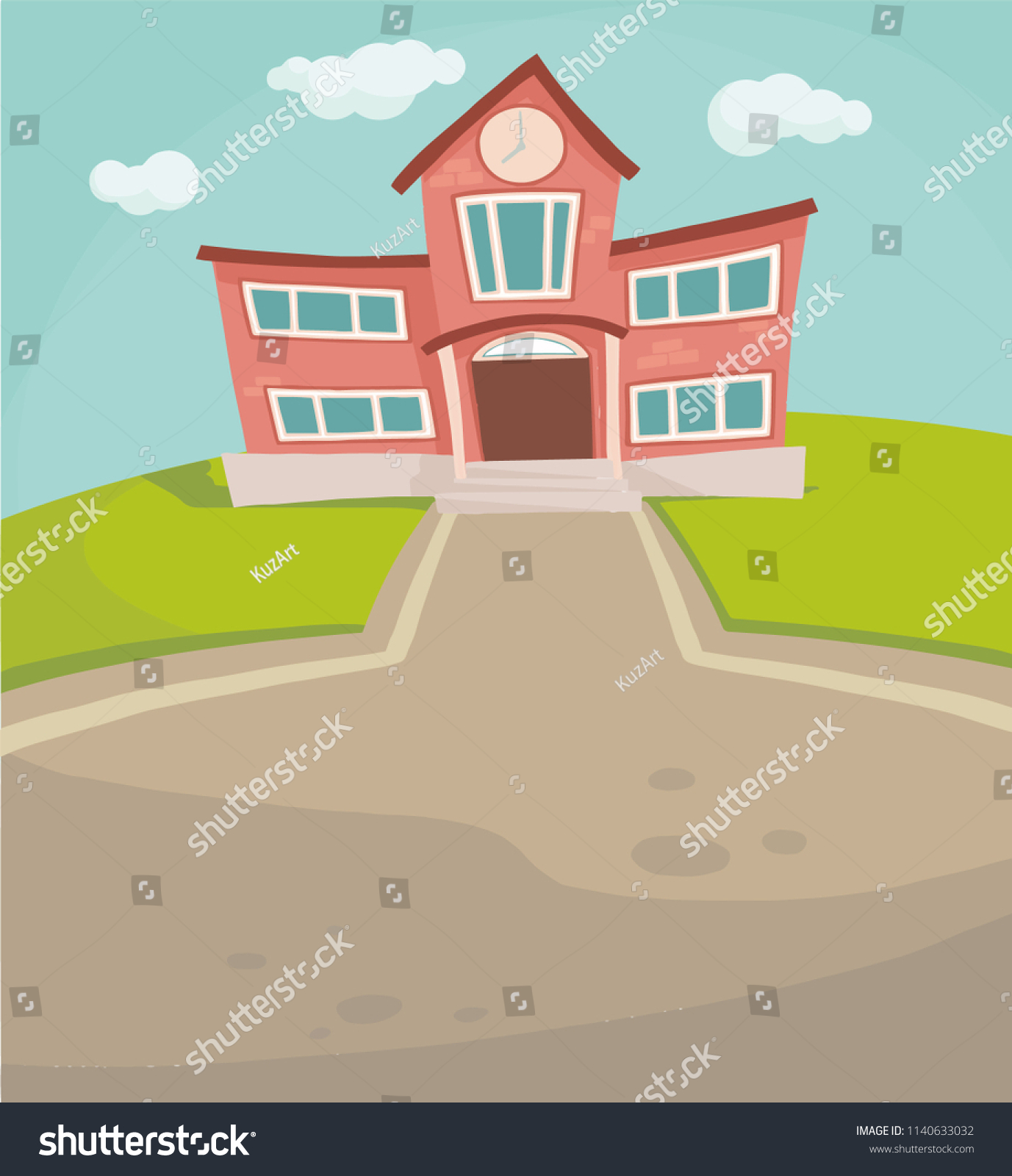 Cartoon School Background Stock Vector (Royalty Free) 1140633032