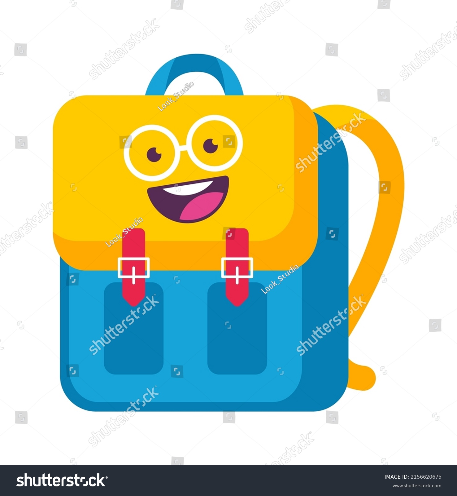 Cartoon School Backpack Icon Vector Illustration Stock Vector (Royalty ...