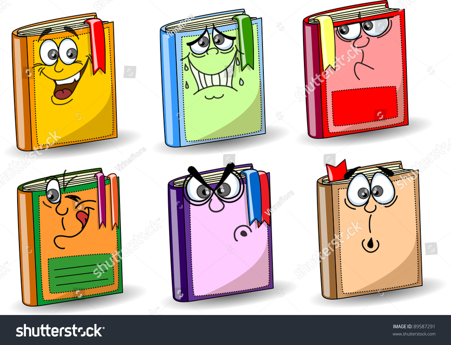 Cartoon School Books Stock Vector (Royalty Free) 89587291 - Shutterstock