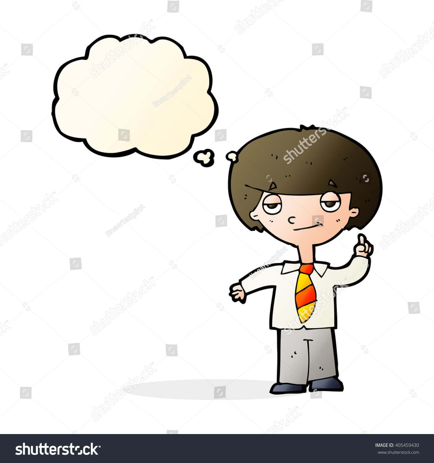 Cartoon School Boy Answering Question Thought Stock Vector (Royalty ...