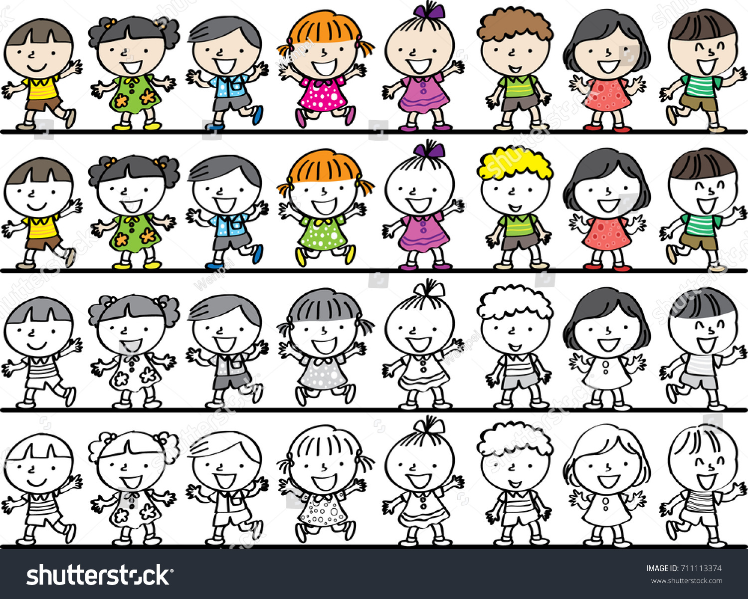Cartoon School Kids Background Stock Vector (Royalty Free) 711113374 ...
