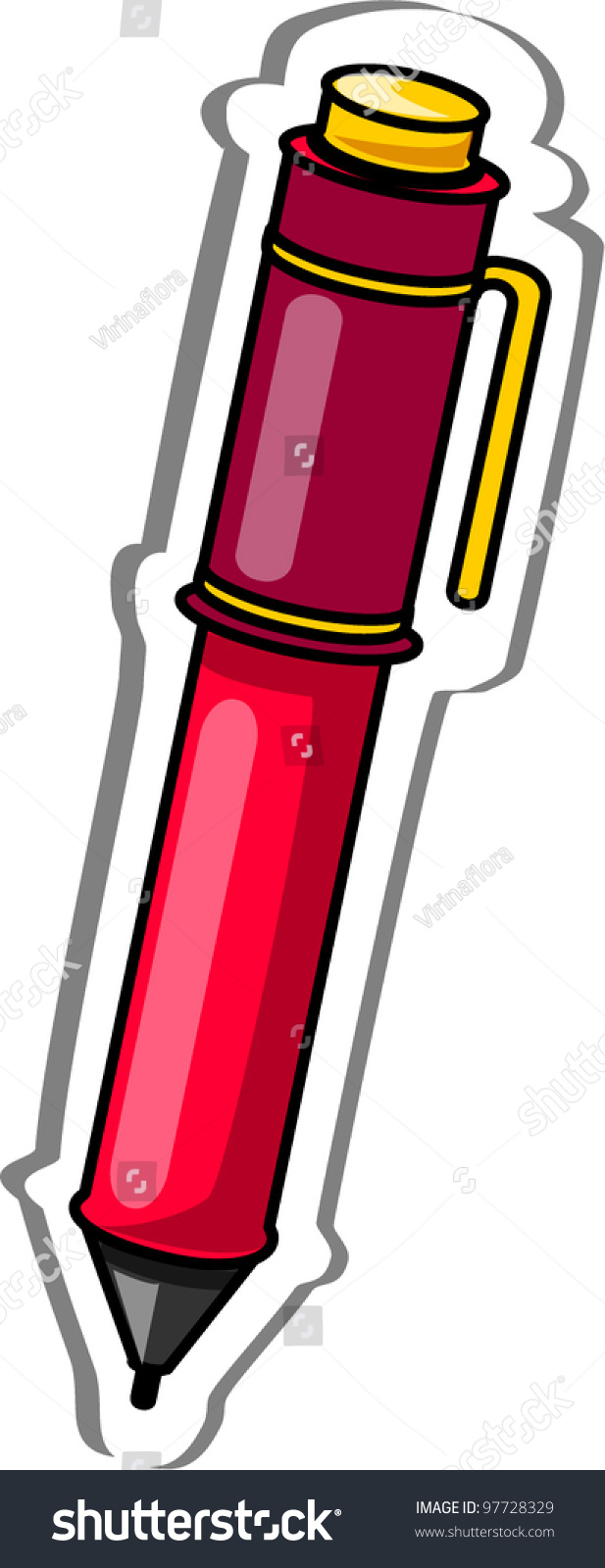 Cartoon School Pen Stock Vector (Royalty Free) 97728329 | Shutterstock