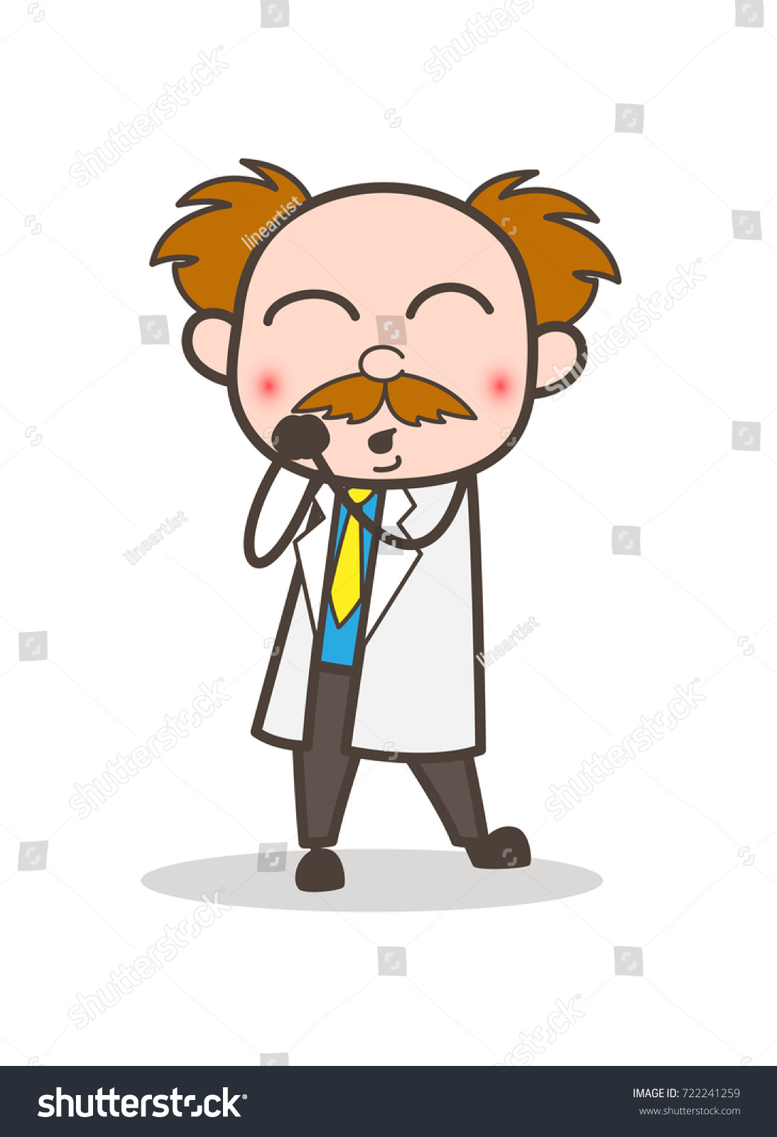 Cartoon Scientist Blushing Face Vector Illustration Stock Vector ...