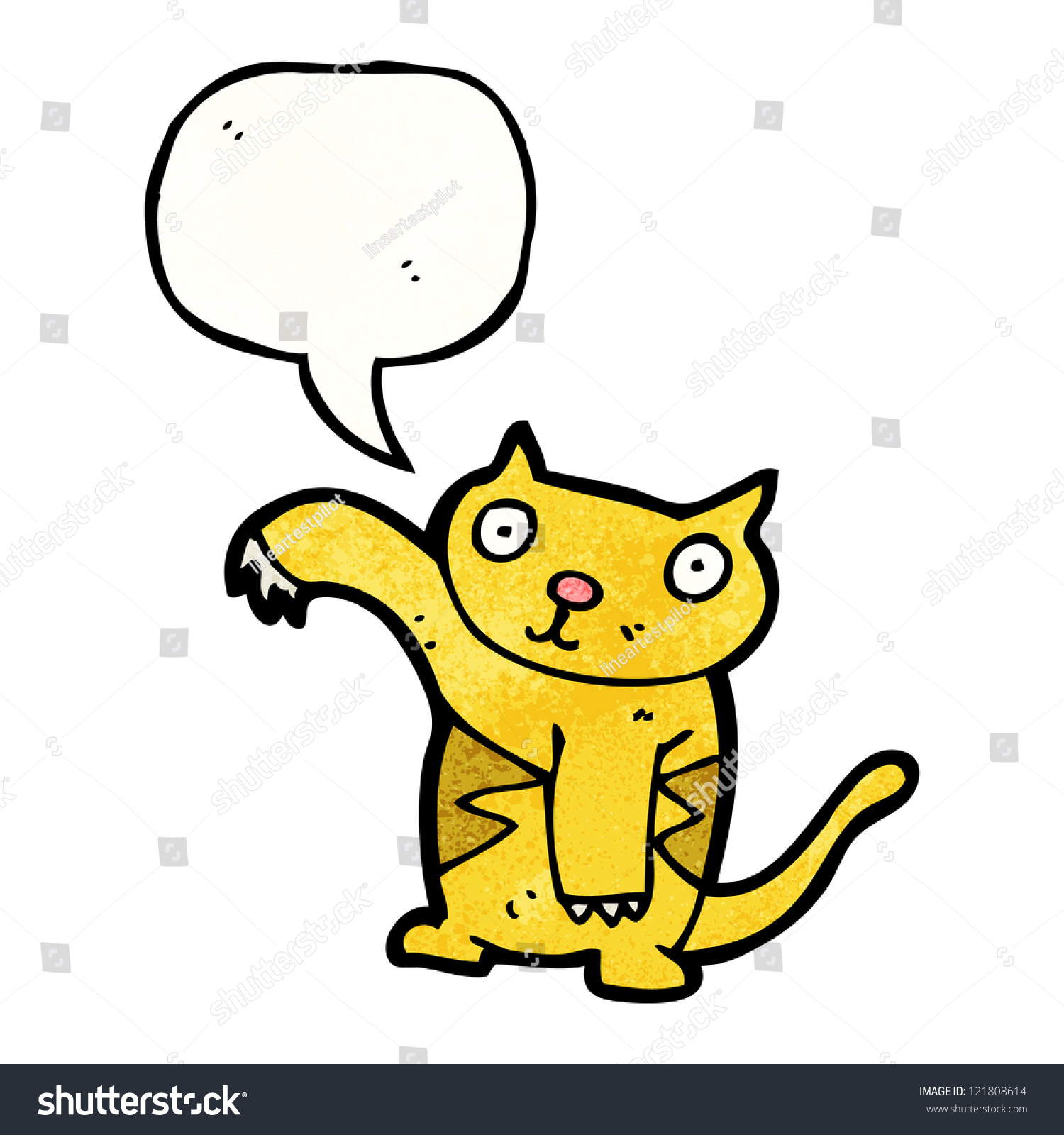 Cartoon Scratching Cat Stock Vector (Royalty Free) 121808614