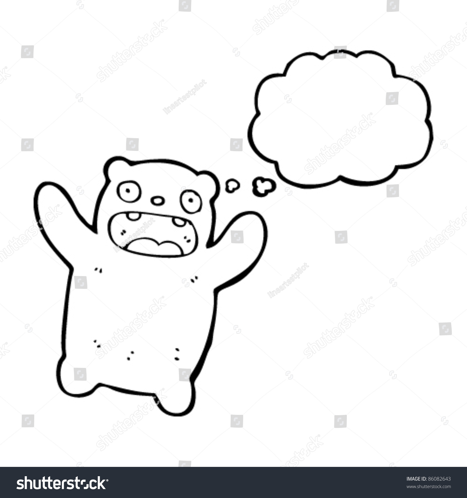 Cartoon Screaming Bear Stock Vector (Royalty Free) 86082643
