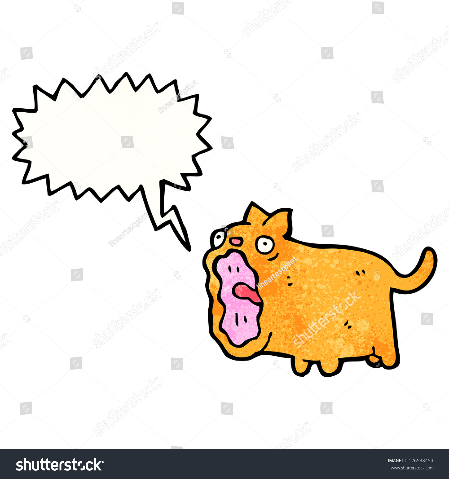 Cartoon Screaming Cat Stock Vector (Royalty Free) 126538454