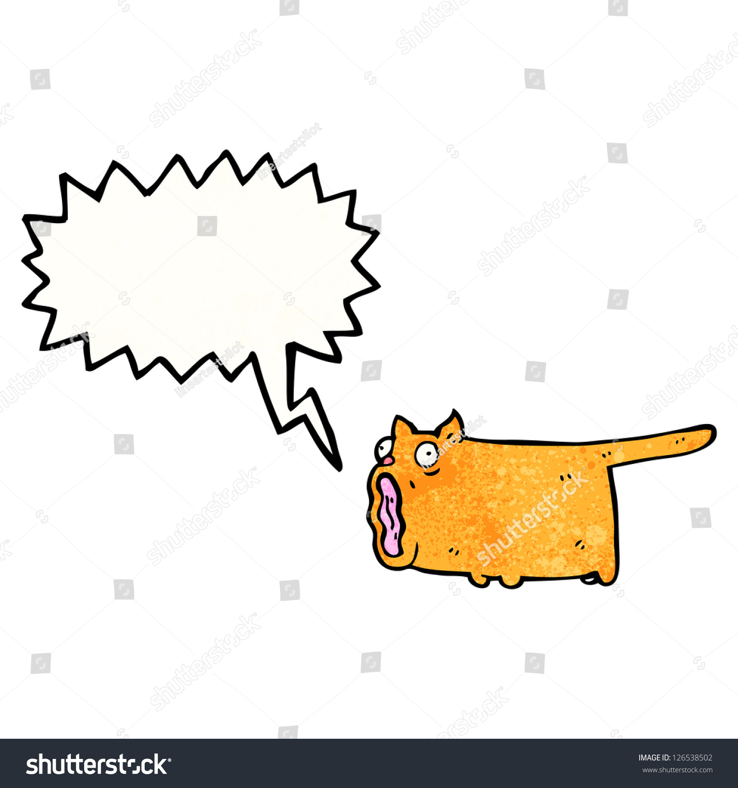 Cartoon Screaming Cat Stock Vector (Royalty Free) 126538502