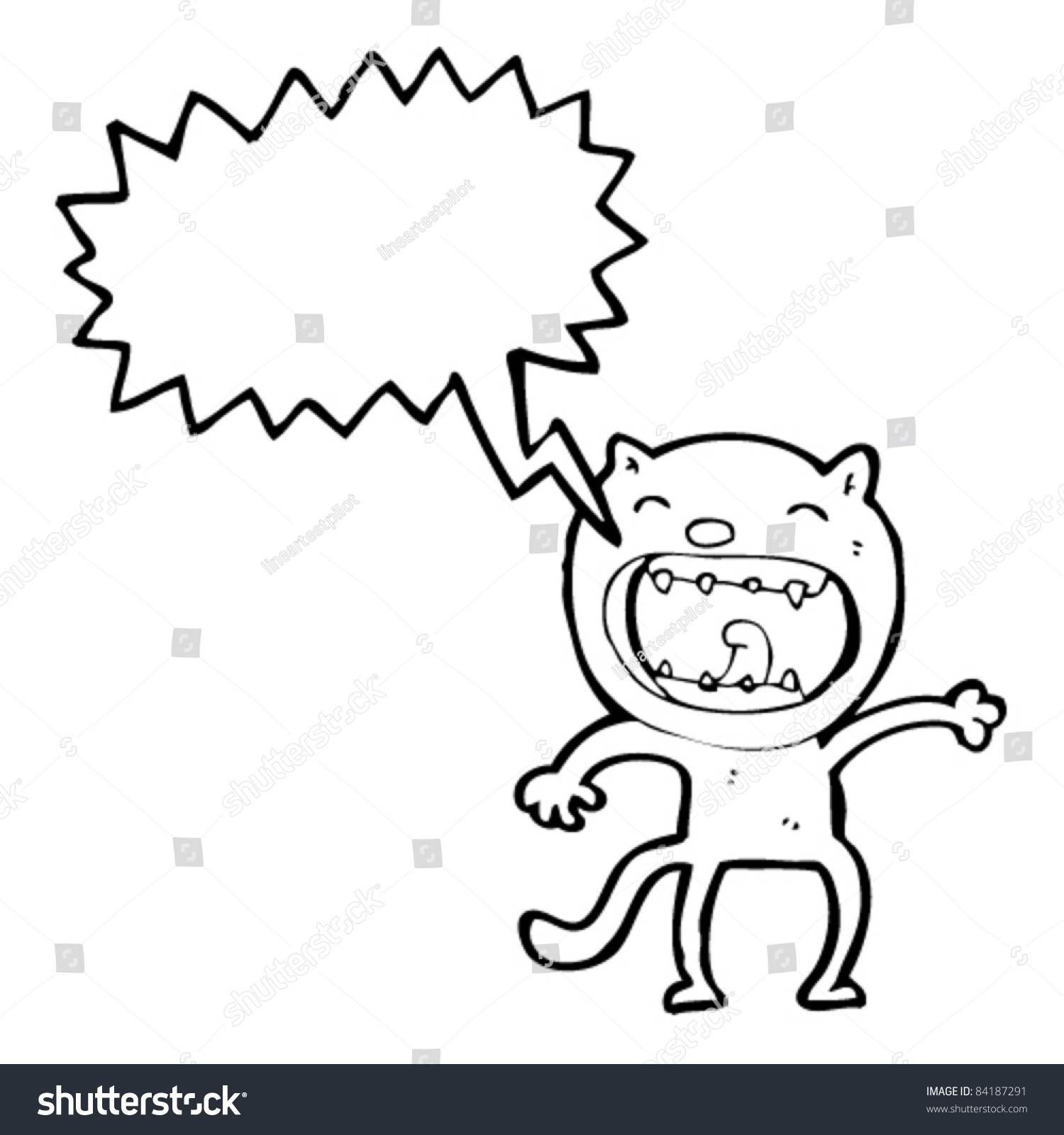 Cartoon Screaming Cat Stock Vector (Royalty Free) 84187291