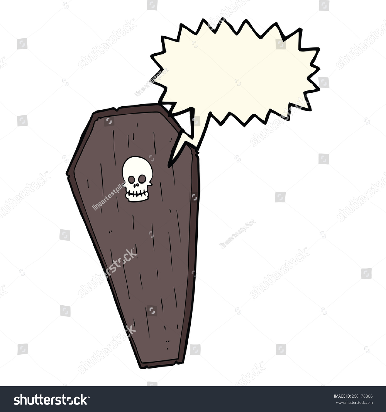 Cartoon Screaming Coffin Stock Vector (Royalty Free) 268176806 ...
