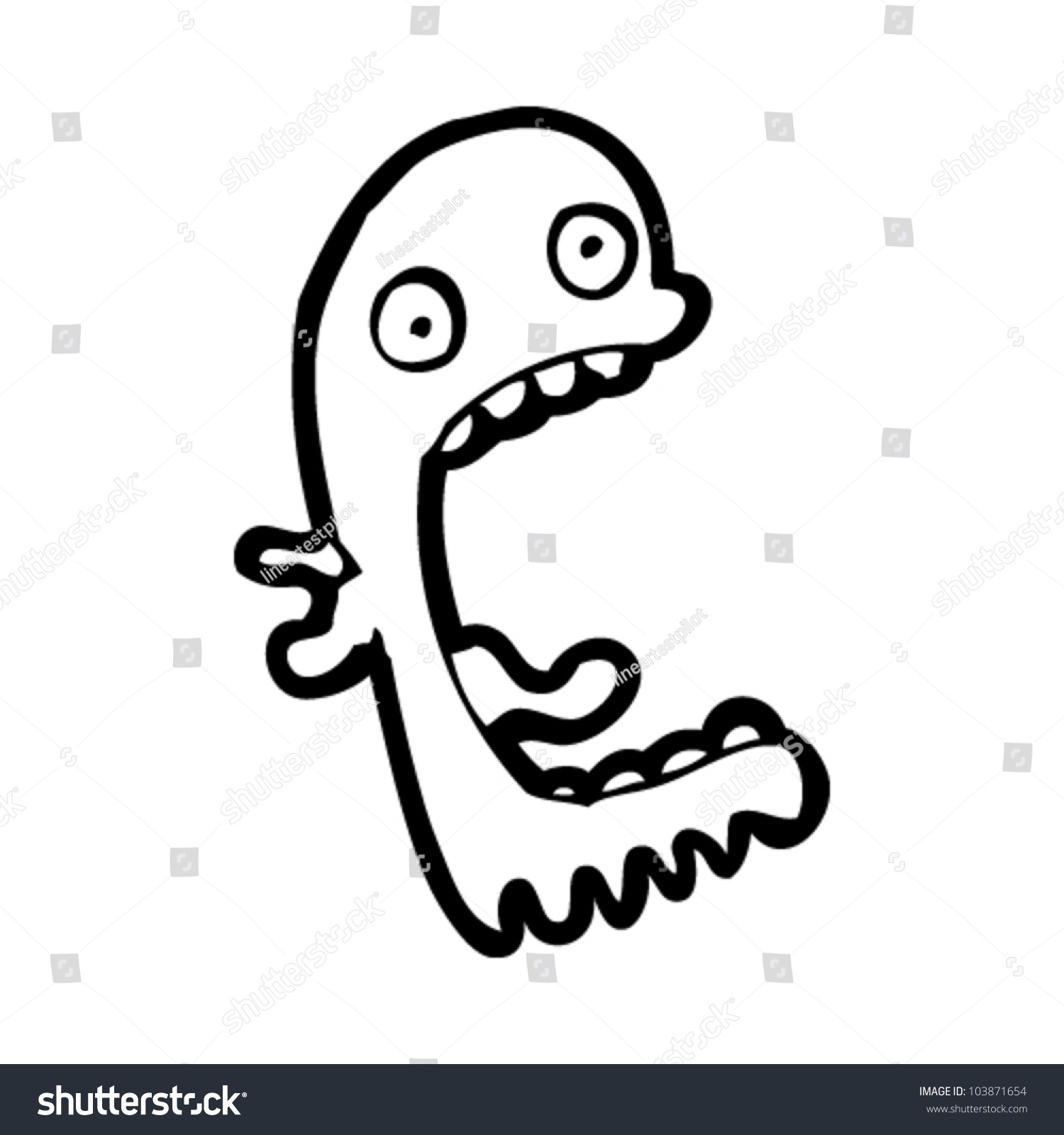 Cartoon Screaming Ghost Stock Vector (Royalty Free) 103871654