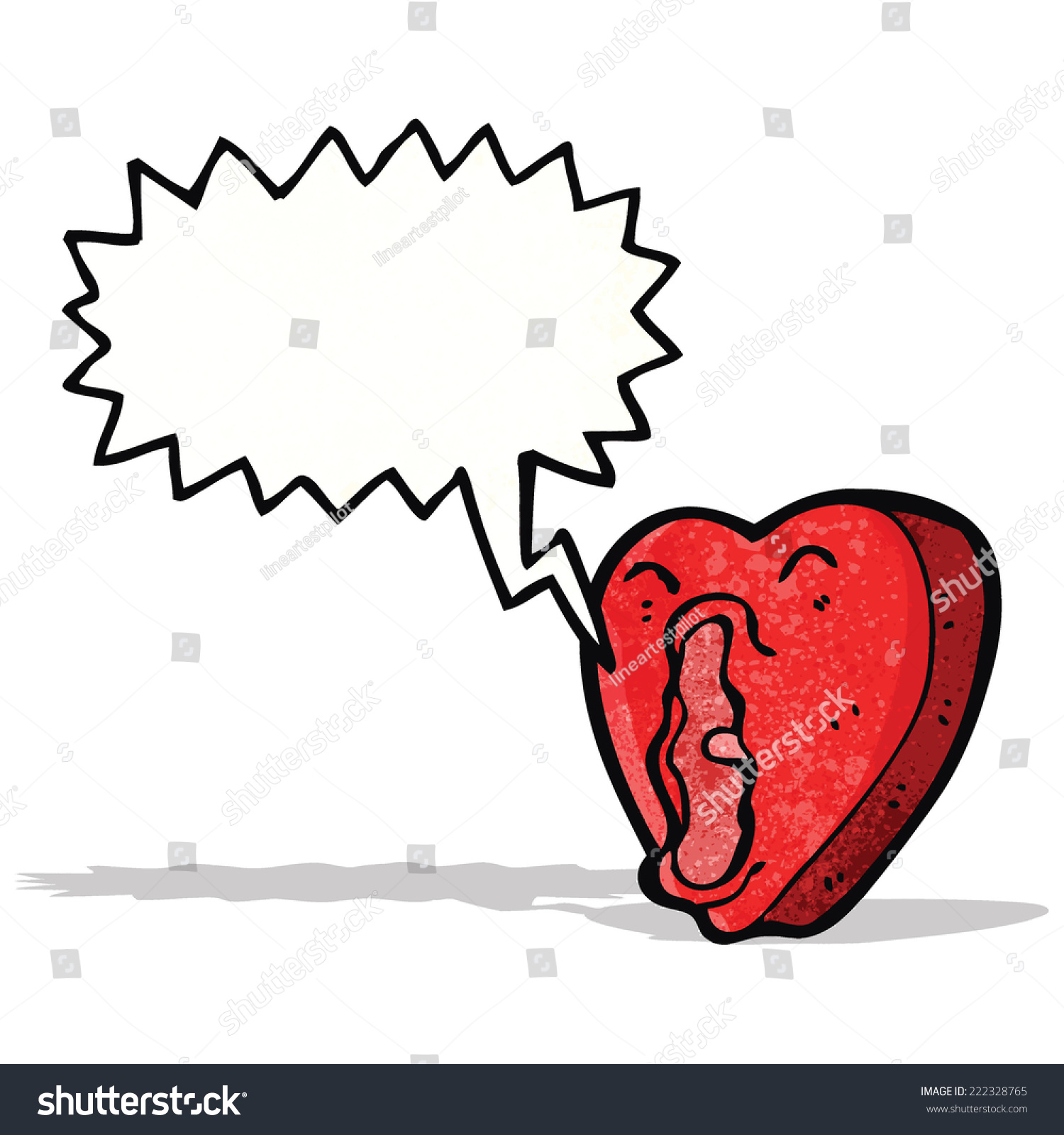 Cartoon Screaming Heart Stock Vector (Royalty Free) 222328765 ...