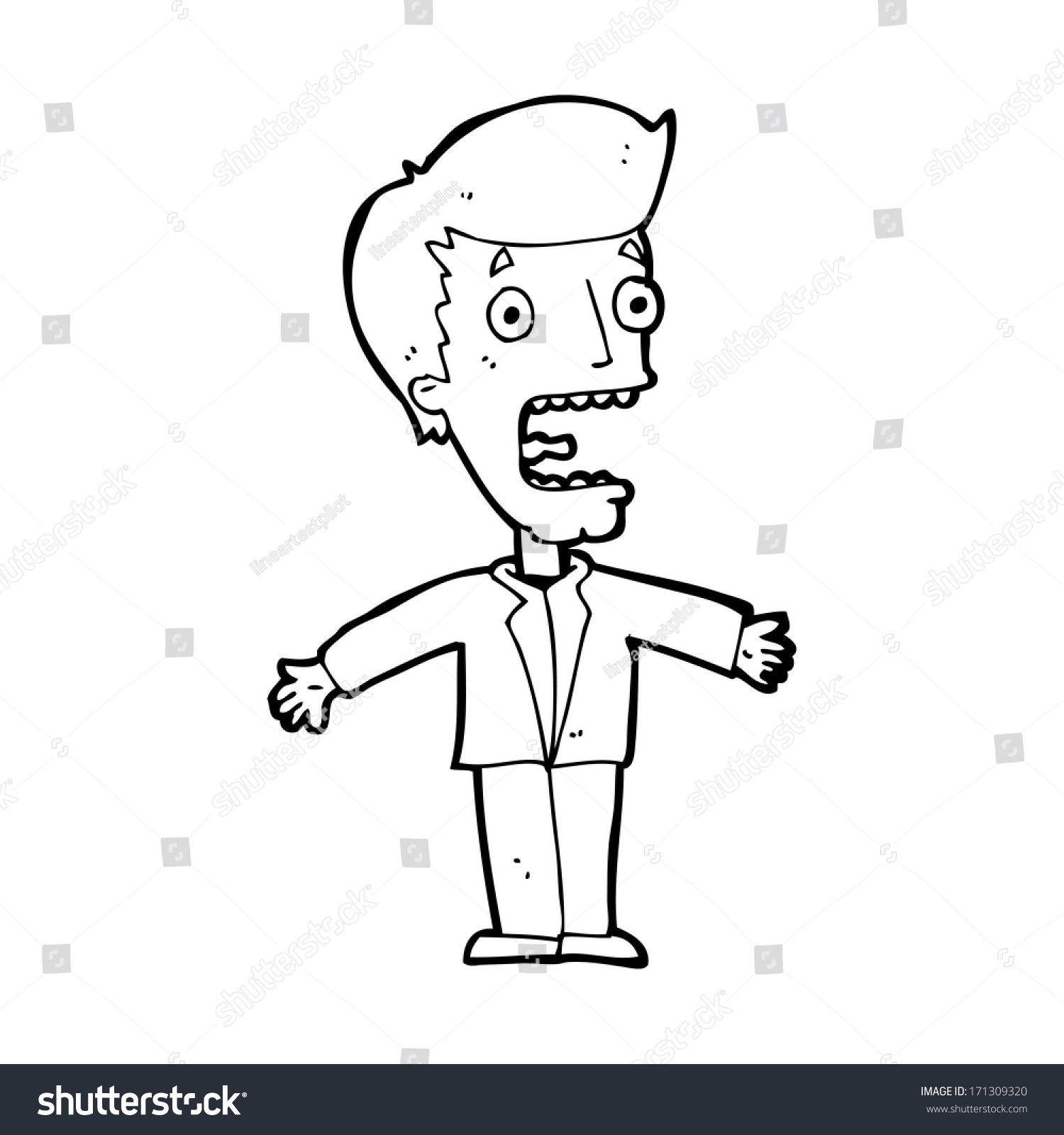 Cartoon Screaming Man Stock Vector (Royalty Free) 171309320 | Shutterstock