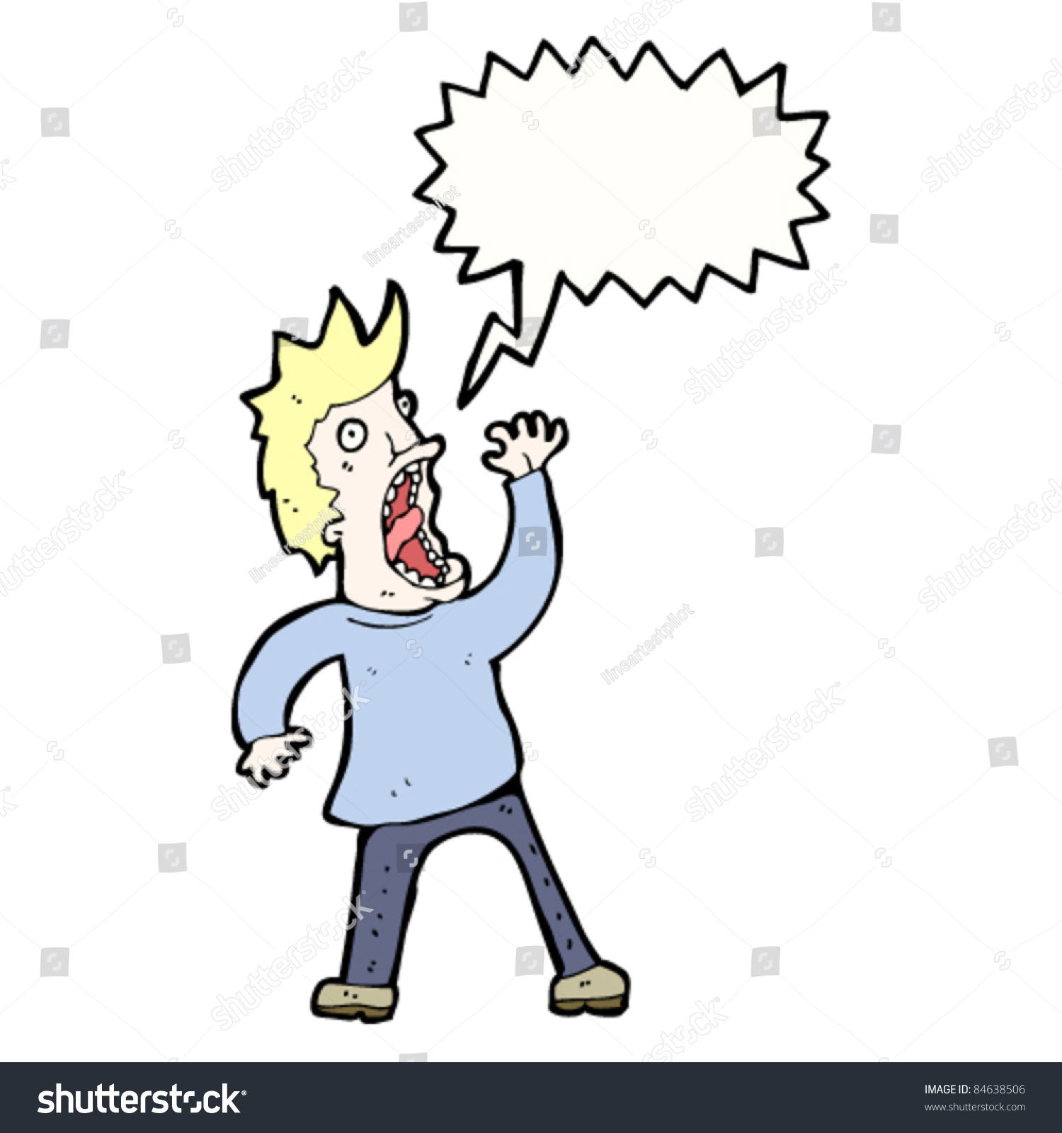 Cartoon Screaming Man Stock Vector (Royalty Free) 84638506