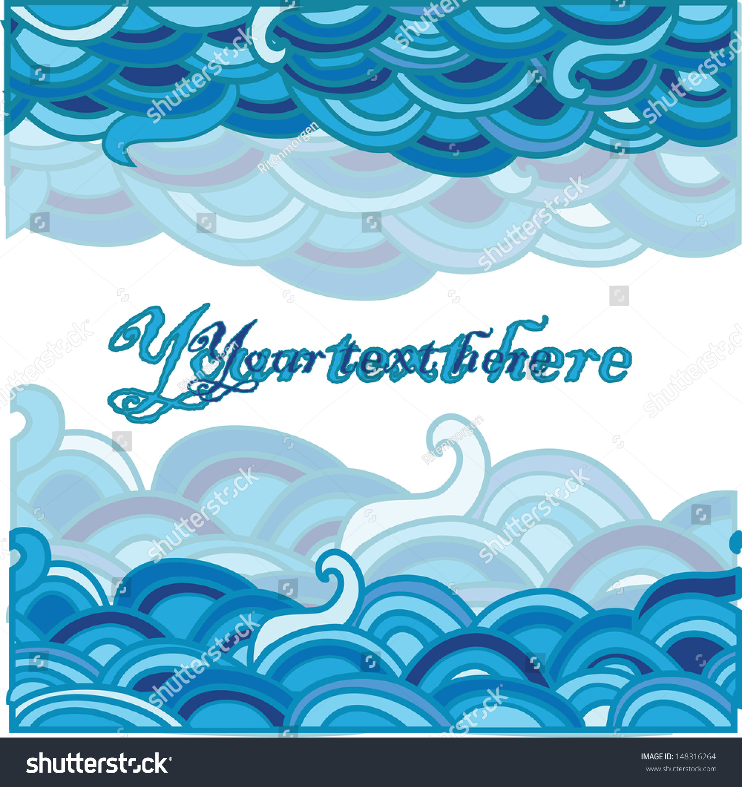 Cartoon Sea Background Stock Vector (Royalty Free) 148316264