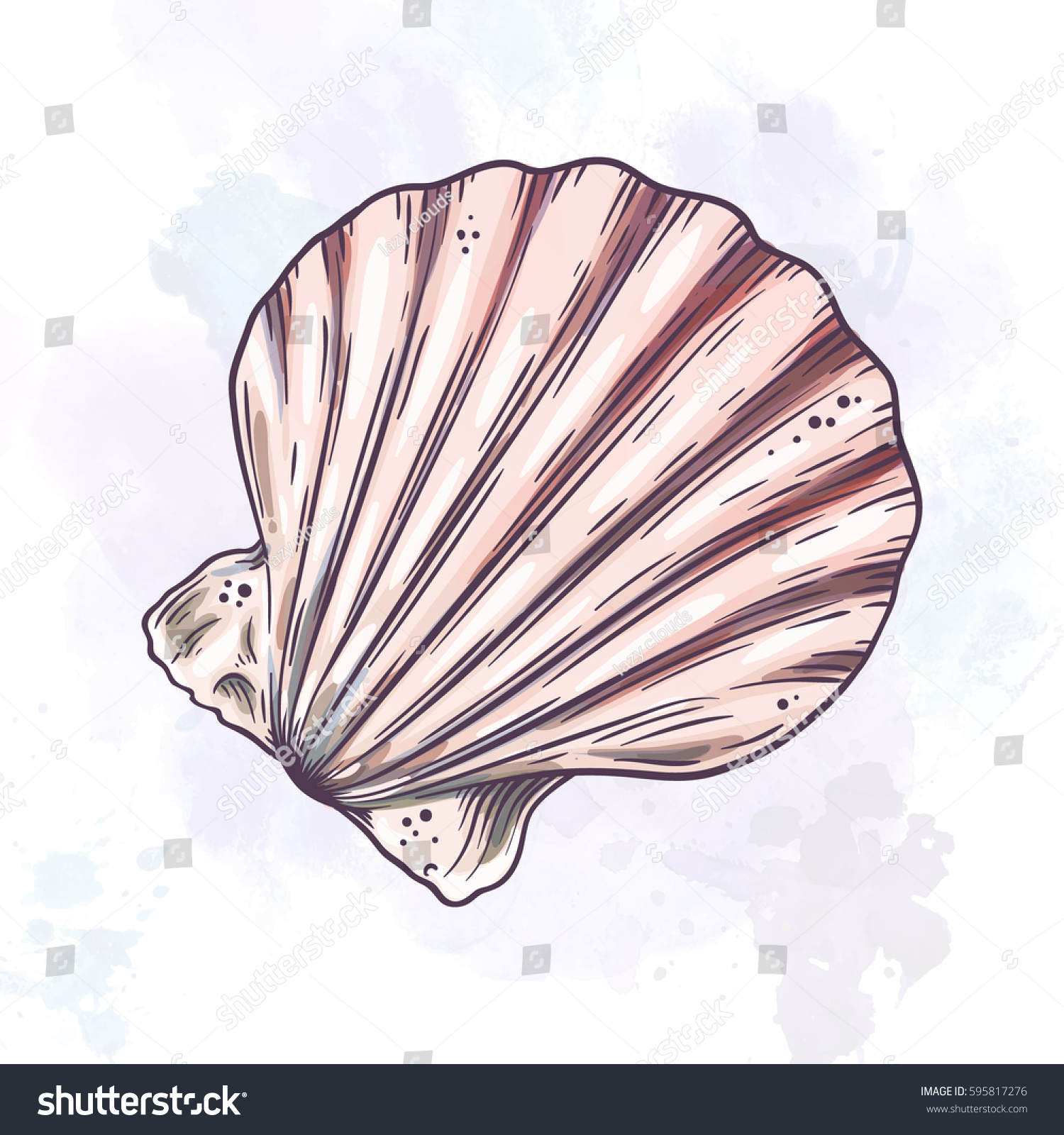 Cartoon Seashell Isolated Vector Illustration Stock Vector (Royalty ...