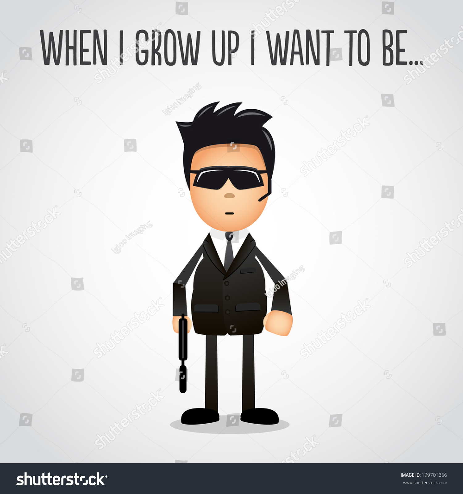 Cartoon Secret Agent Stock Vector (Royalty Free) 199701356
