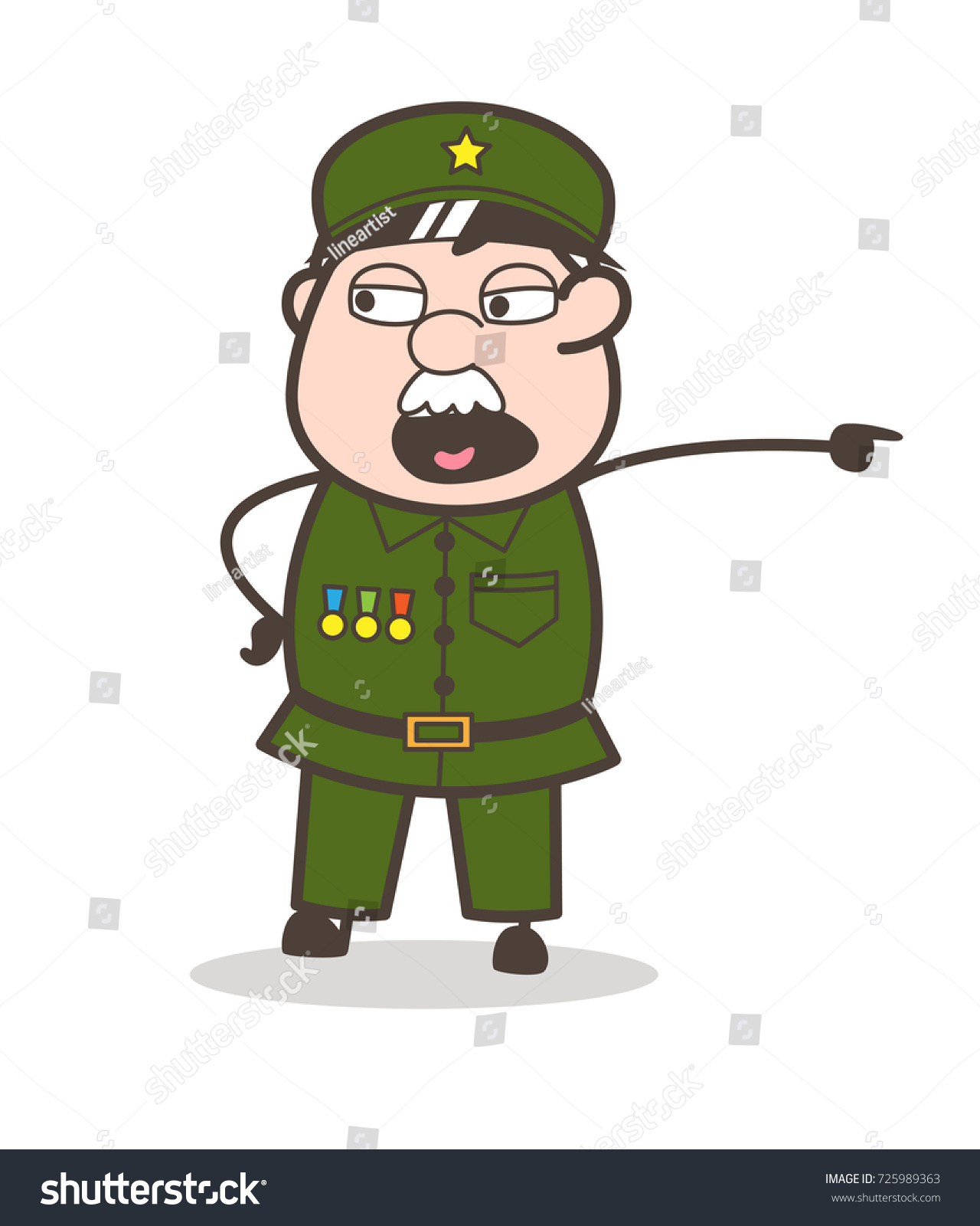 Cartoon Sergeant Shouting On Cadets Vector Stock Vector (Royalty Free ...