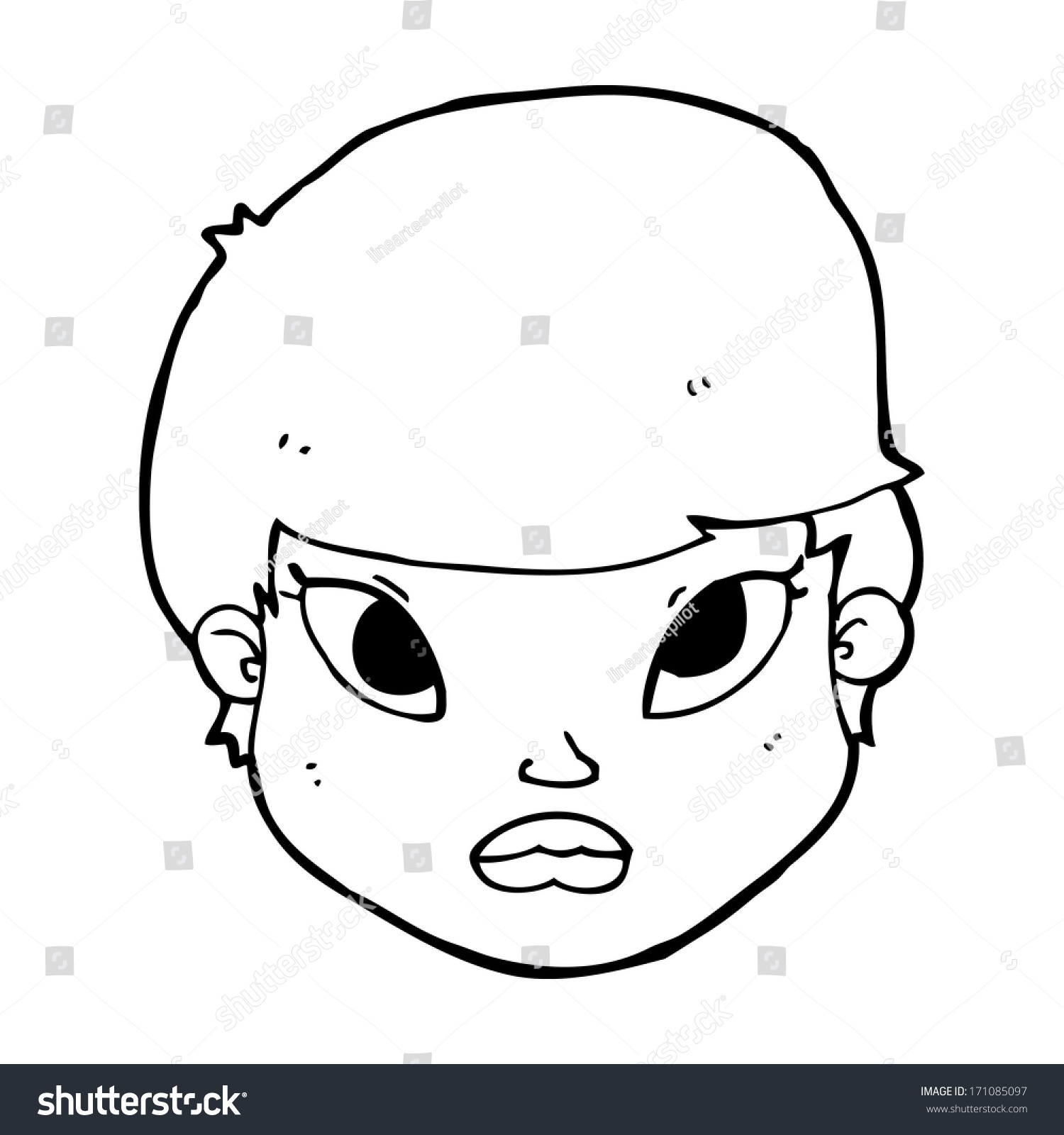 Cartoon Serious Face Stock Vector (Royalty Free) 171085097 | Shutterstock