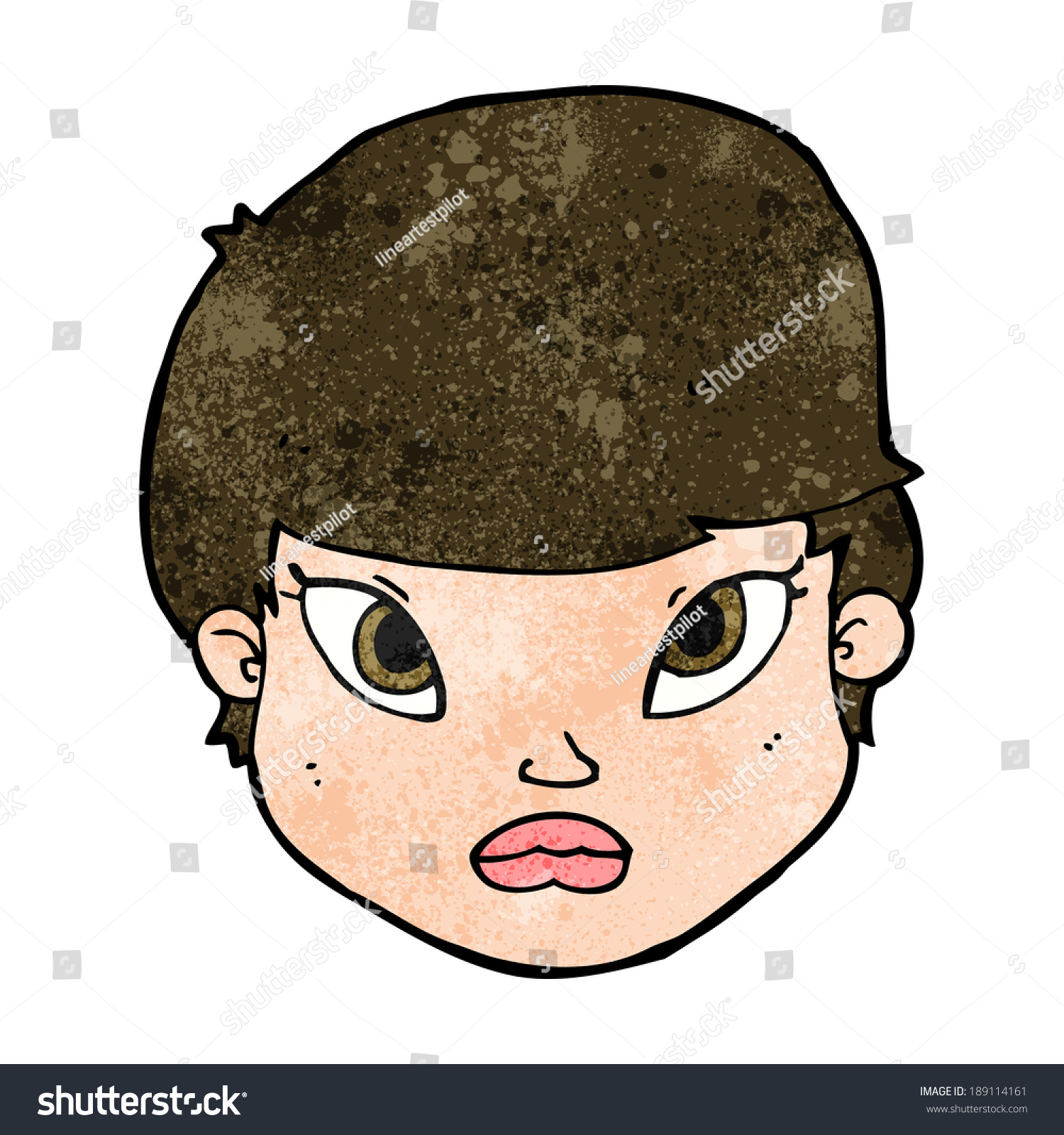 Cartoon Serious Face Stock Vector (Royalty Free) 189114161 | Shutterstock