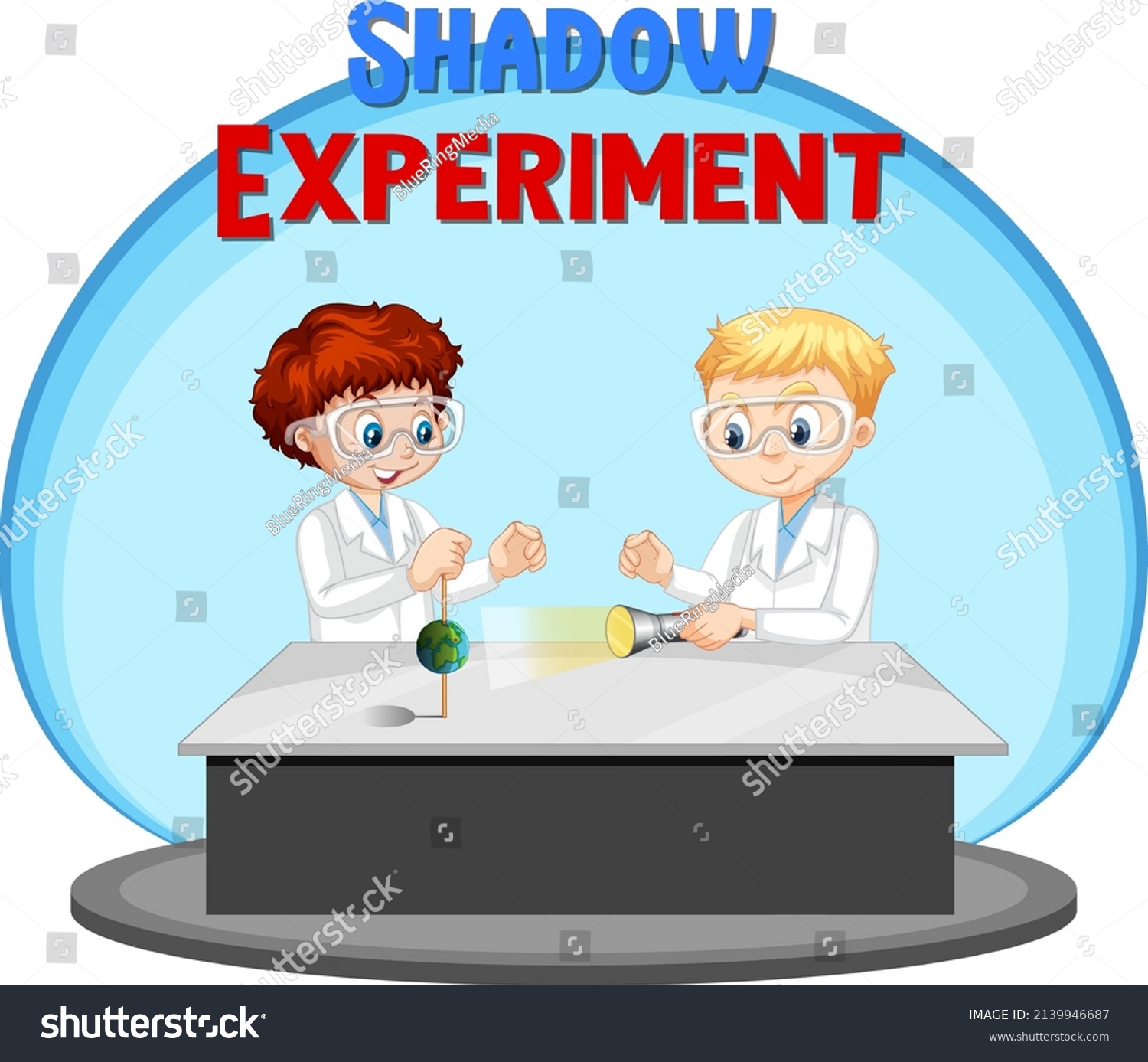 Cartoon Shadow Science Experiment Illustration Stock Vector (Royalty ...
