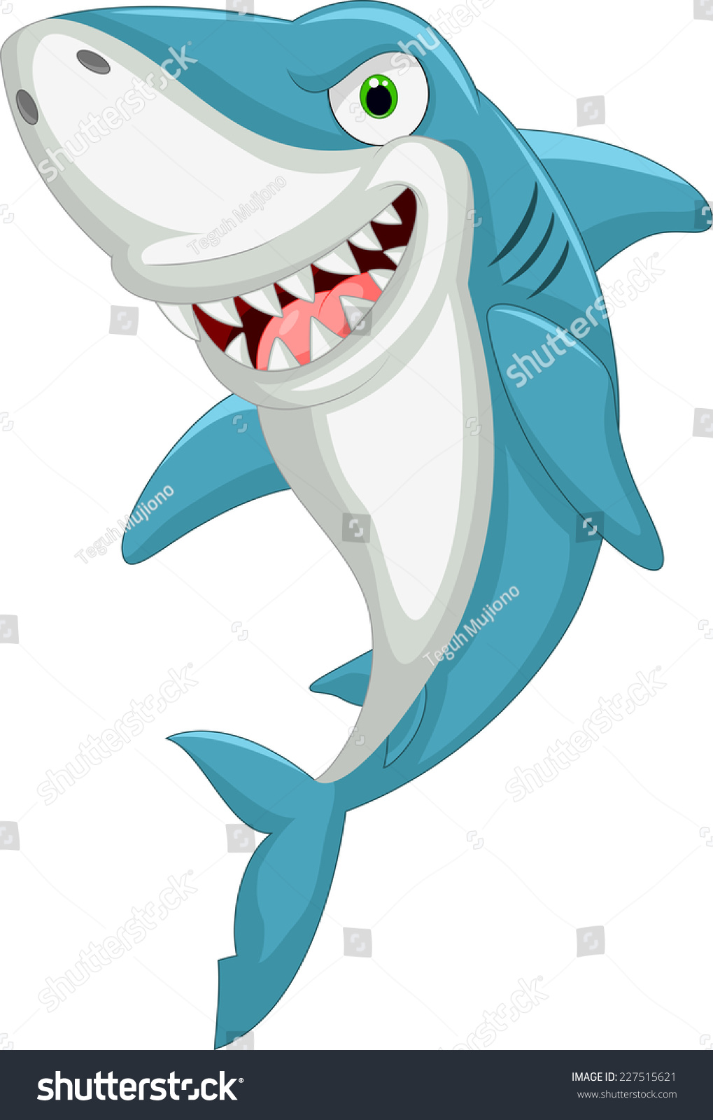 Cartoon Shark Stock Vector (Royalty Free) 227515621 | Shutterstock