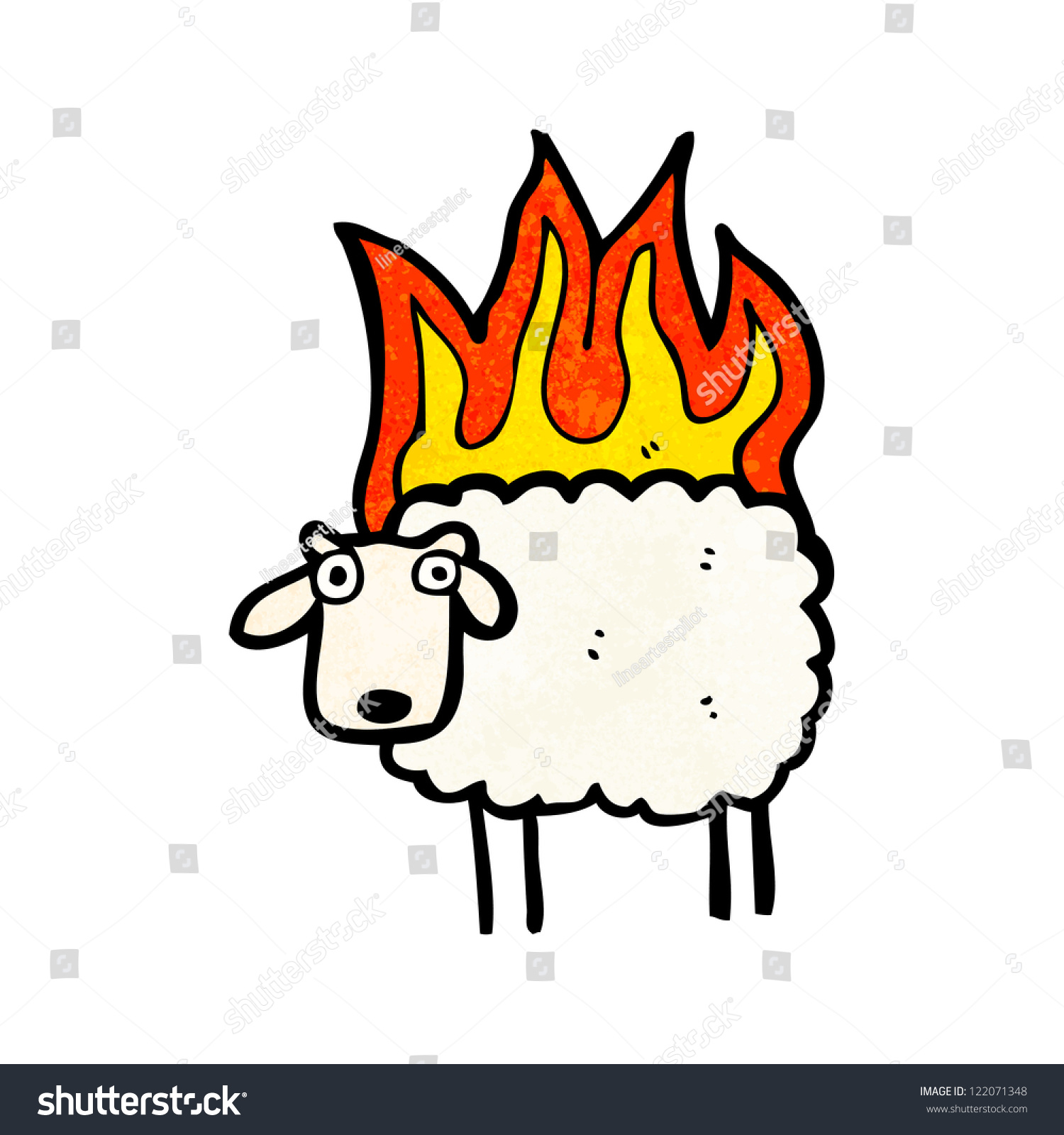 Cartoon Sheep On Fire Stock Vector (Royalty Free) 122071348 | Shutterstock