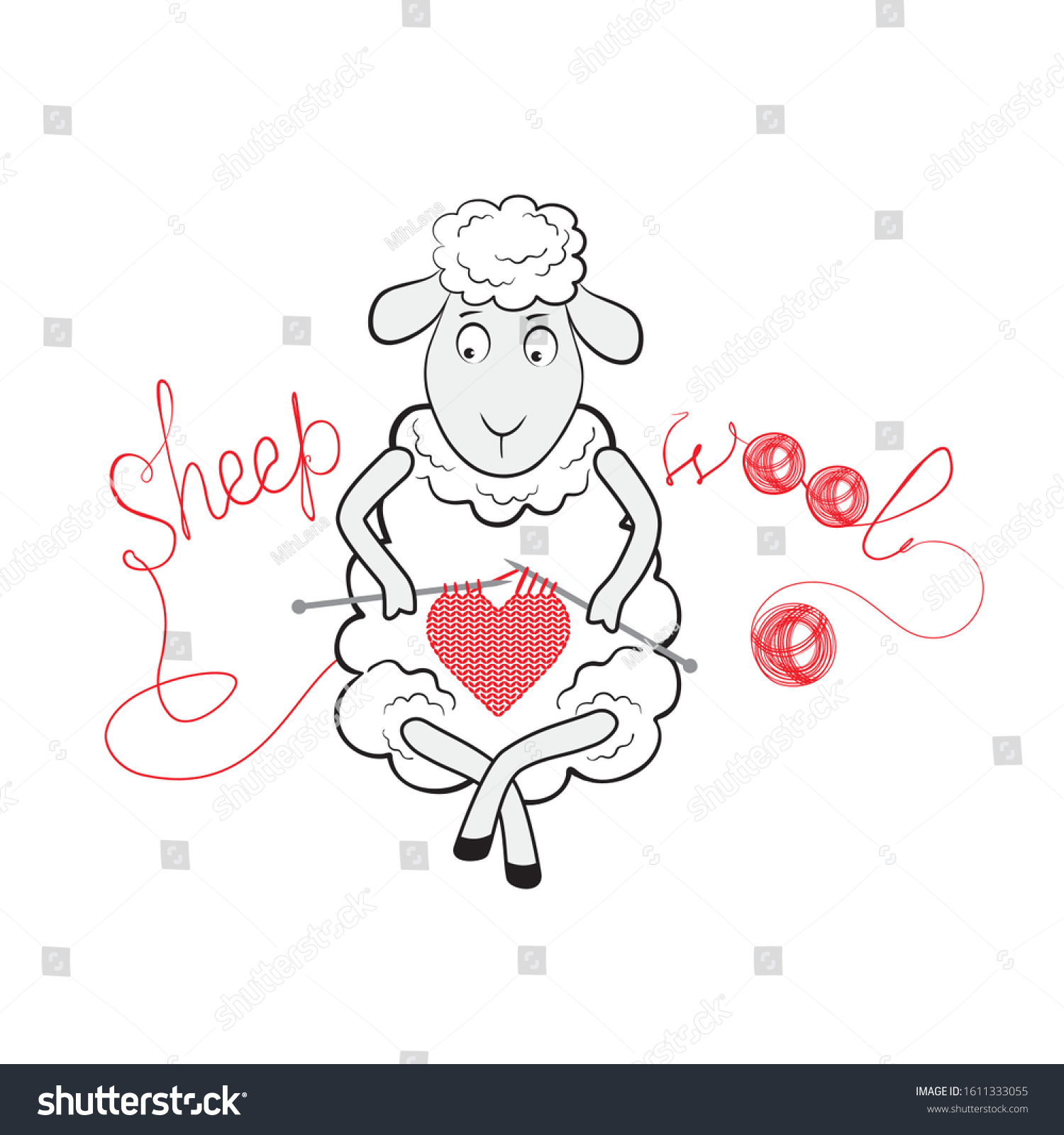 Cartoon Sheep Vector Sheep Wool Logo : image vectorielle de stock ...