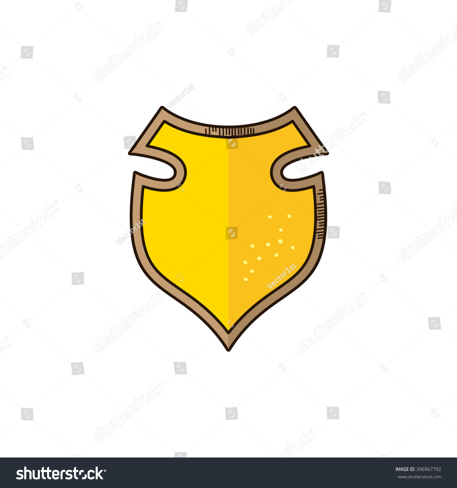 Cartoon Shield Doodle Hand Drawn Theme Stock Vector (Royalty Free ...