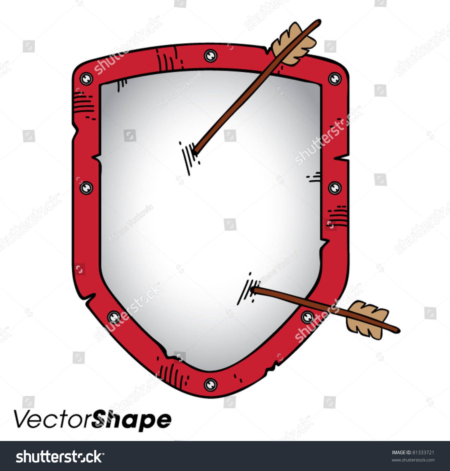 Cartoon Shield Arrows Vector Illustration Stock Vector 81333721 ...