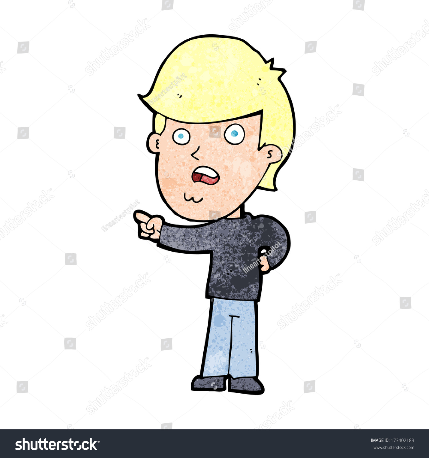 Cartoon Shocked Man Pointing Stock Vector (Royalty Free) 173402183 ...