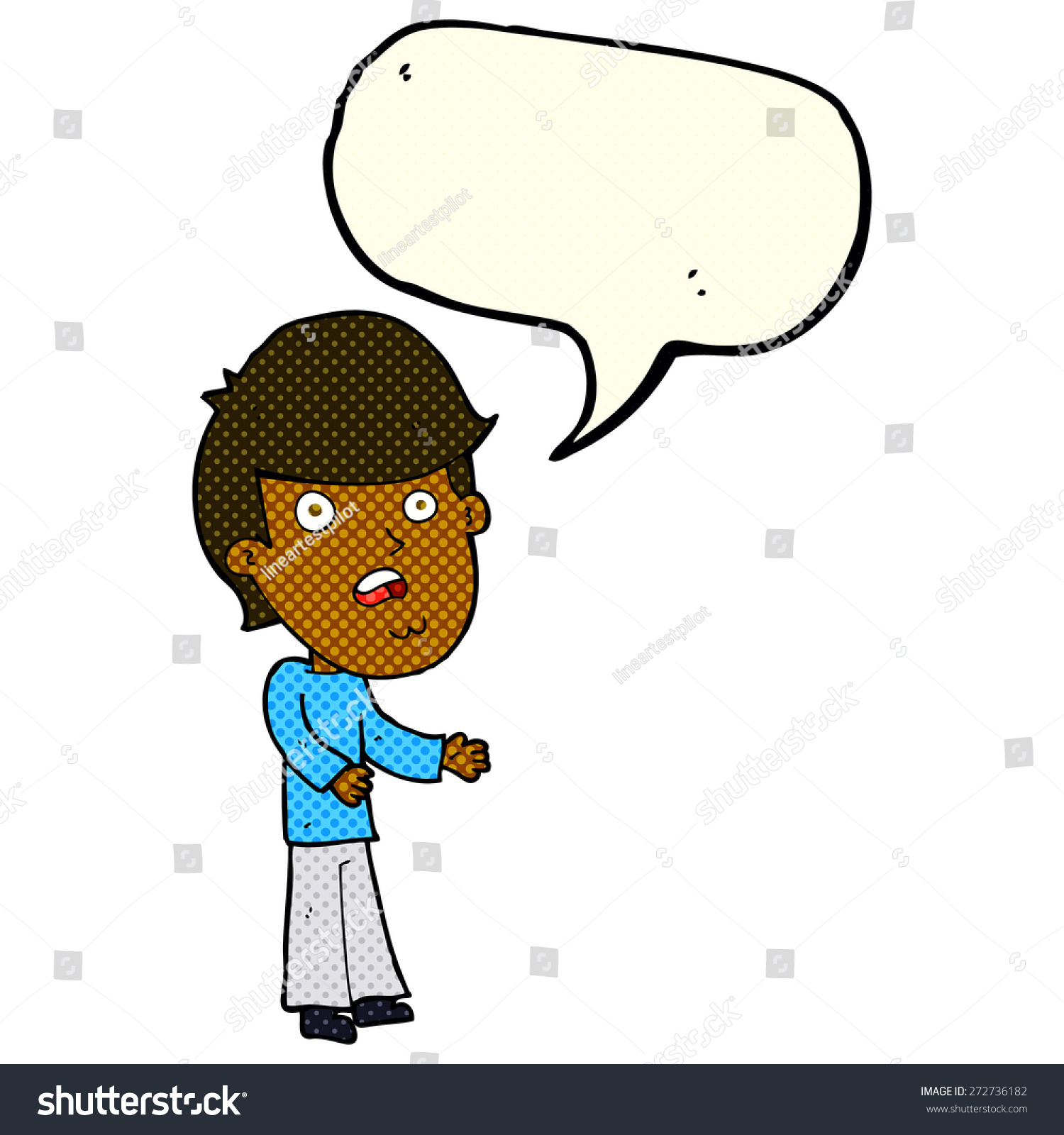 Cartoon Shocked Man Speech Bubble Stock Vector (Royalty Free) 272736182