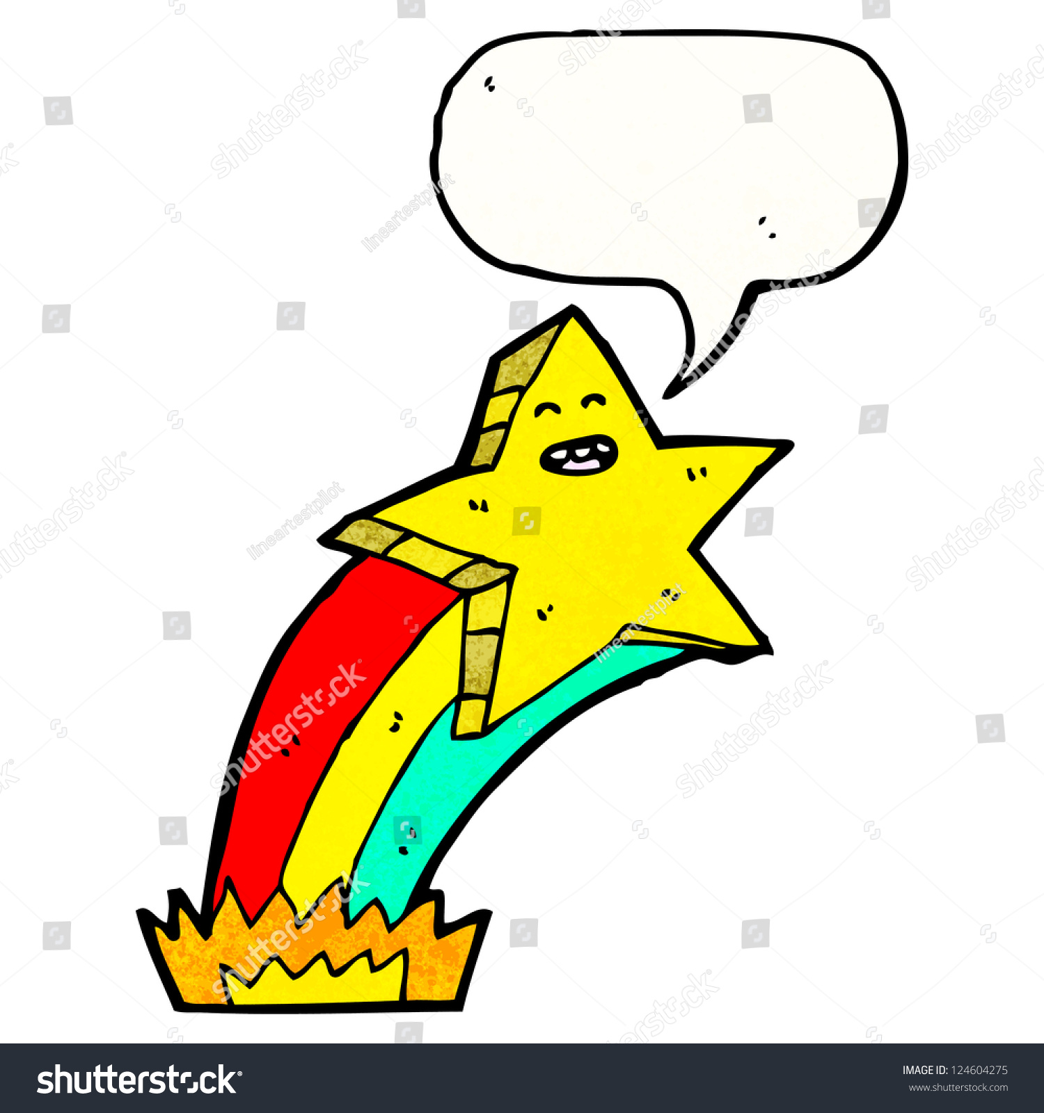 Cartoon Shooting Star Stock Vector (Royalty Free) 124604275