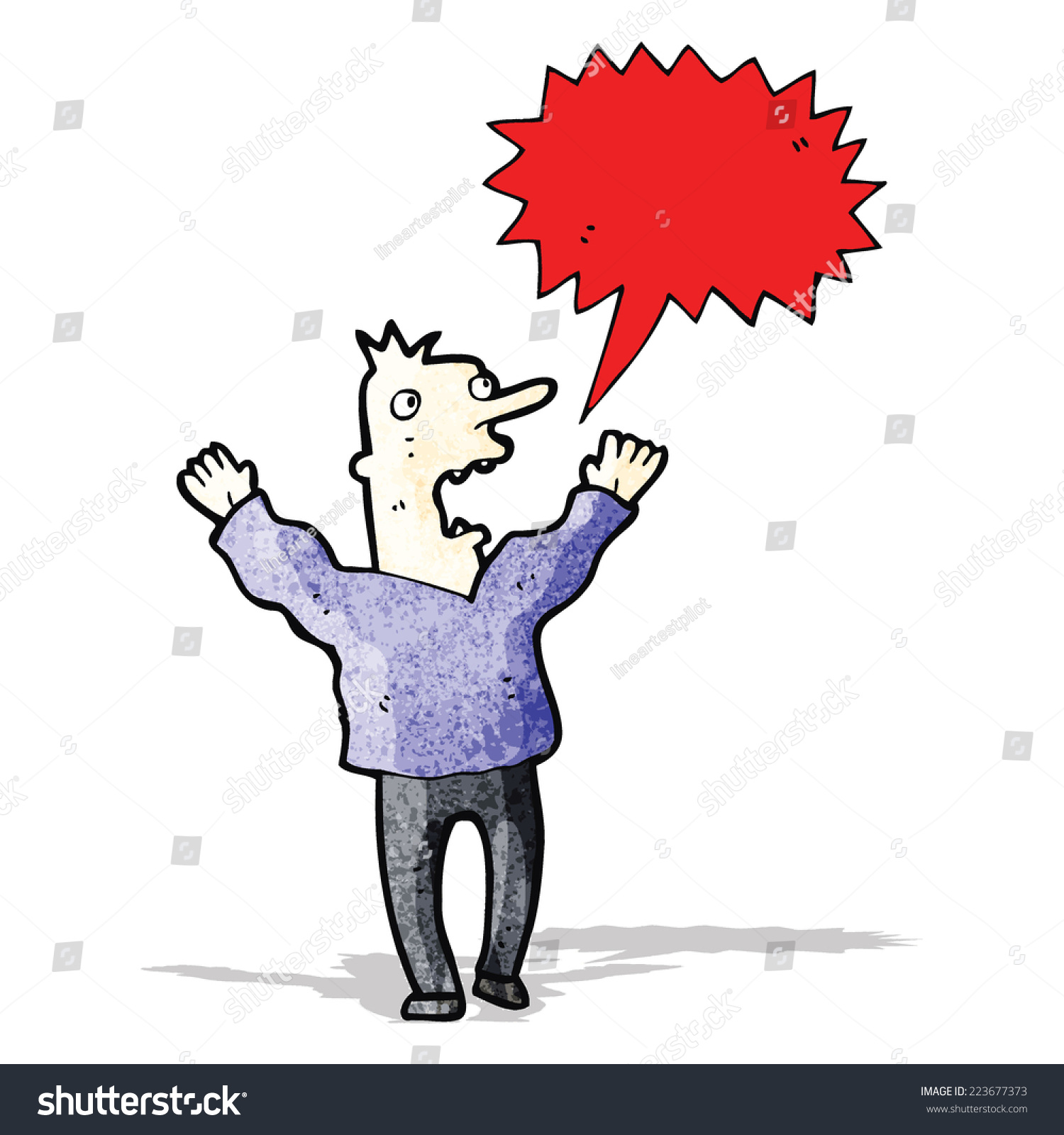 Cartoon Shouting Man Stock Vector (Royalty Free) 223677373 | Shutterstock