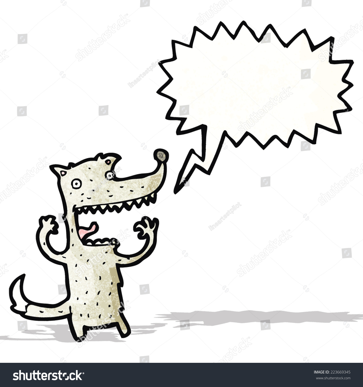 Cartoon Shouting Wolf Stock Vector (Royalty Free) 223669345