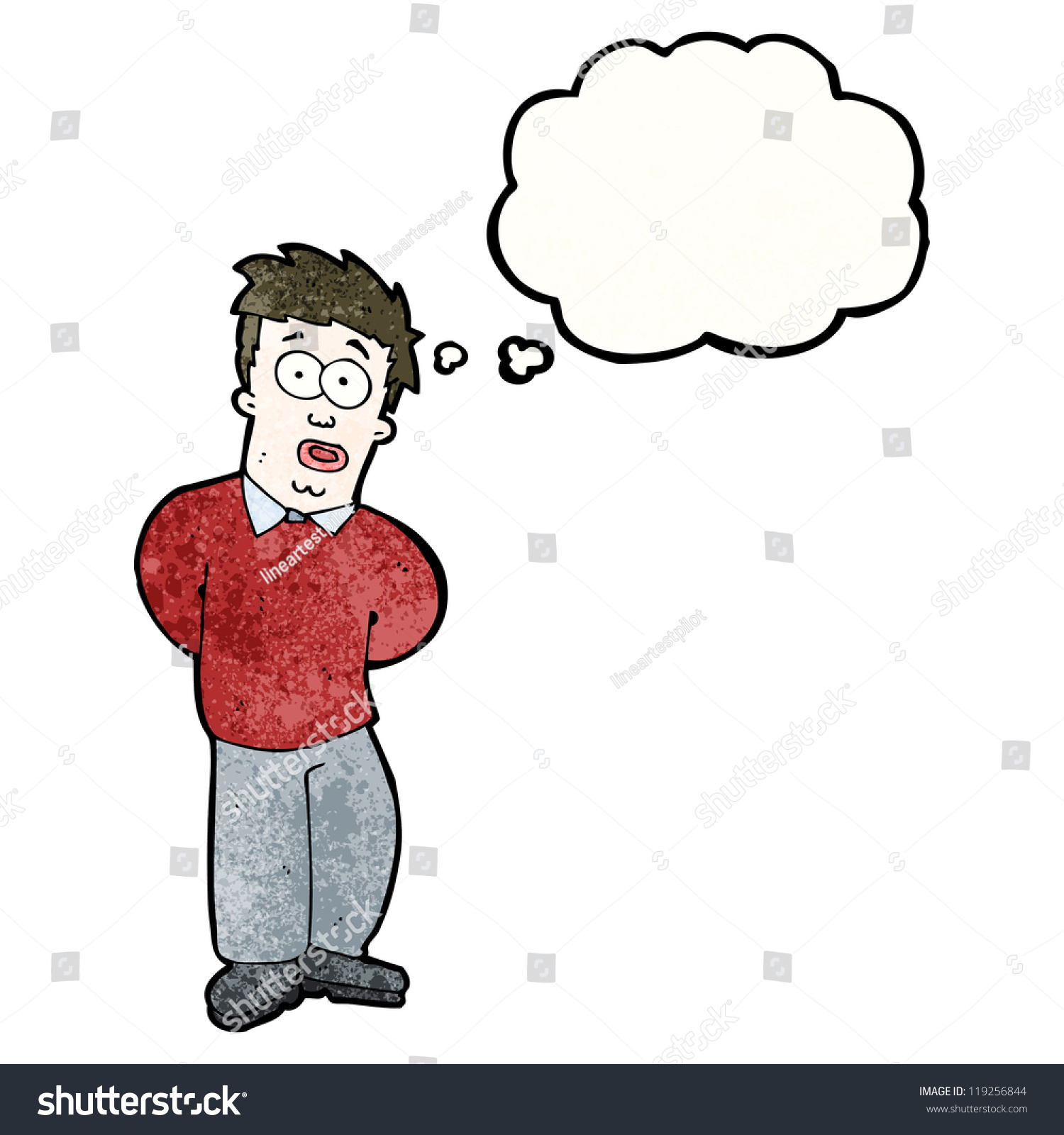 Cartoon Shy Man Stock Vector (Royalty Free) 119256844