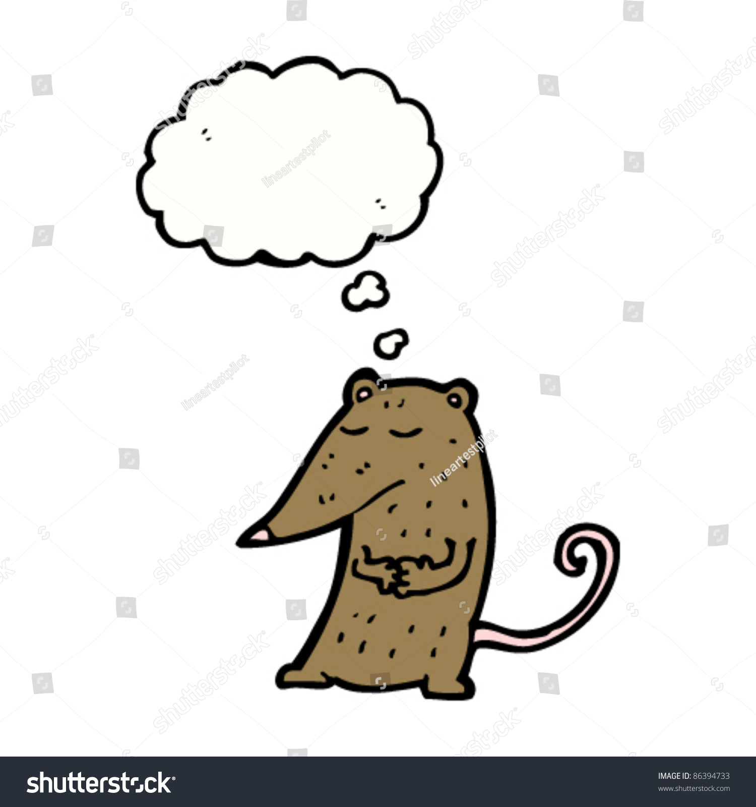 Cartoon Shy Mouse Thinking Stock Vector (Royalty Free) 86394733
