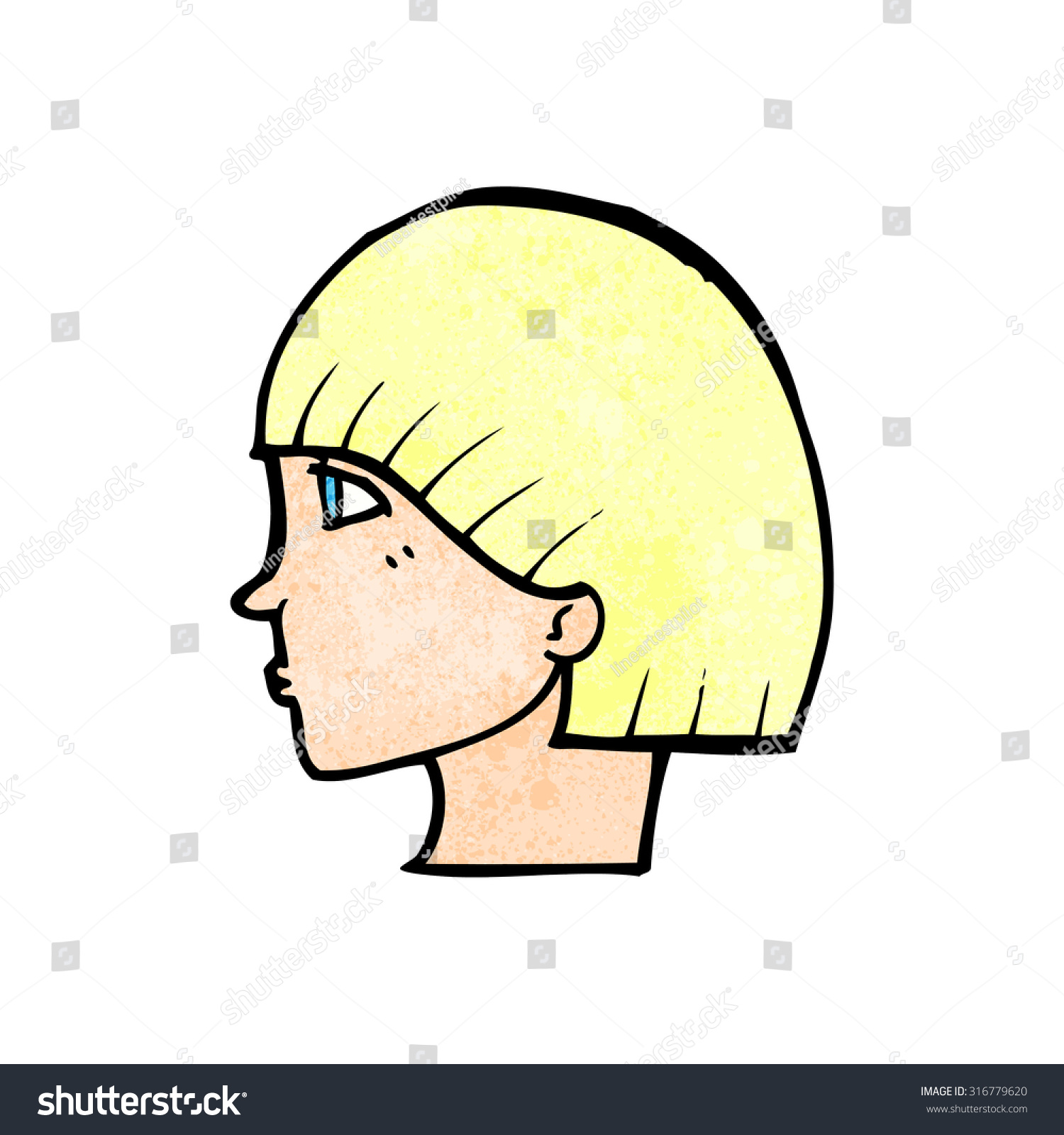 Cartoon Side Profile Face Stock Vector (Royalty Free) 316779620 ...