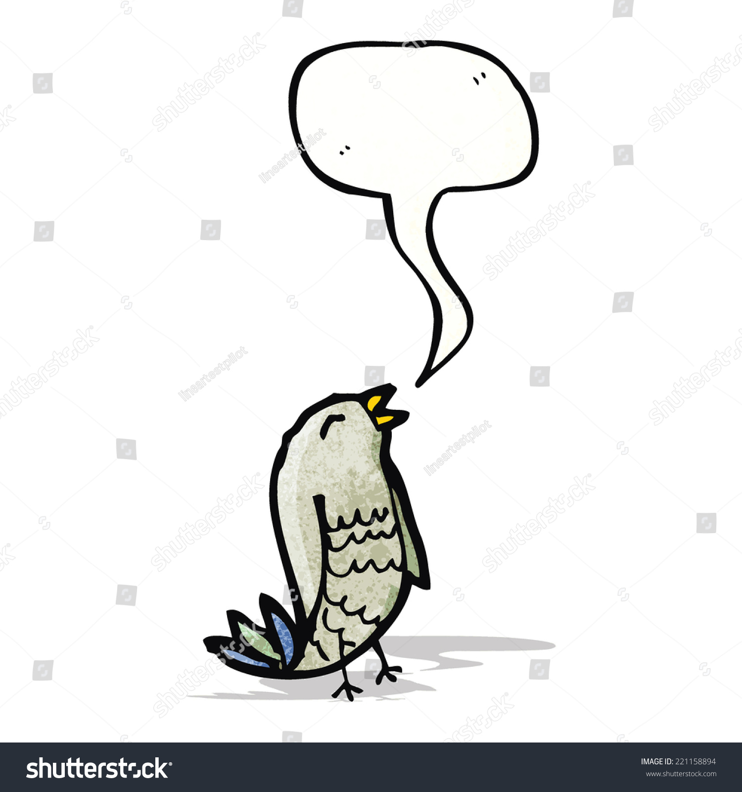 Cartoon Singing Bird Stock Vector (Royalty Free) 221158894 | Shutterstock