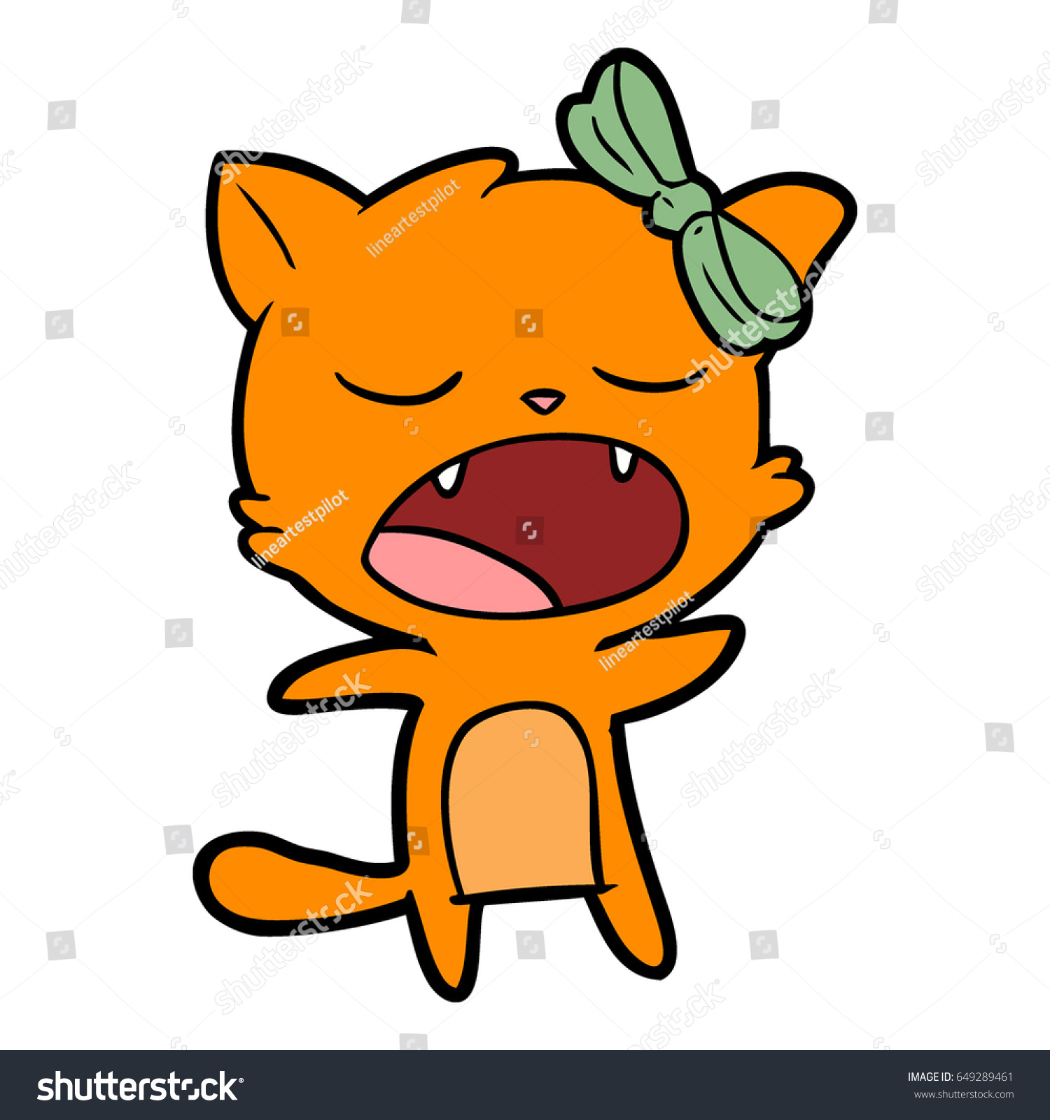 Cartoon Singing Cat Stock Vector (Royalty Free) 649289461