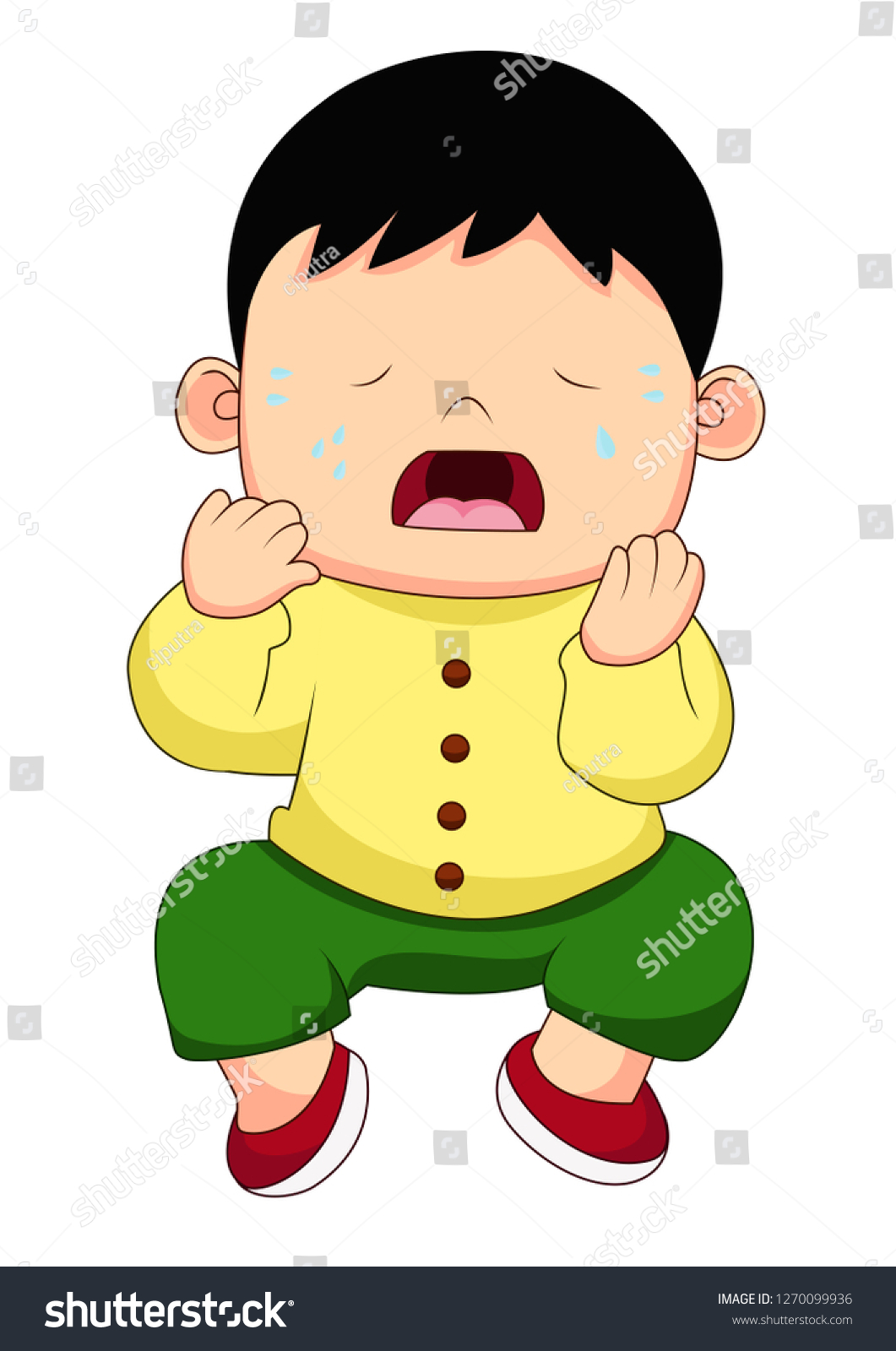 Cartoon Sitting Crying Little Baby Boy Stock Vector (Royalty Free ... Cartoon Sitting Crying Little Baby Boy Stock Vector (Royalty Free ...