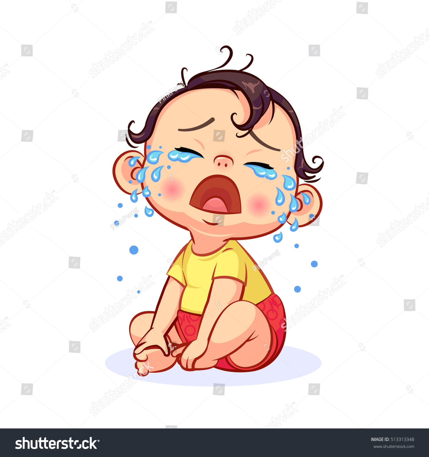 Cartoon Sitting Crying Little Baby Boy Stock Vector (Royalty Free ... Cartoon Sitting Crying Little Baby Boy Stock Vector (Royalty Free ...