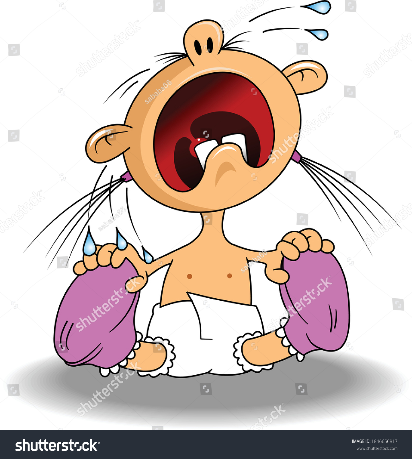 Cartoon Sitting Crying Little Baby Girl Stock Vector (Royalty Free ... Cartoon Sitting Crying Little Baby Girl Stock Vector (Royalty Free ...