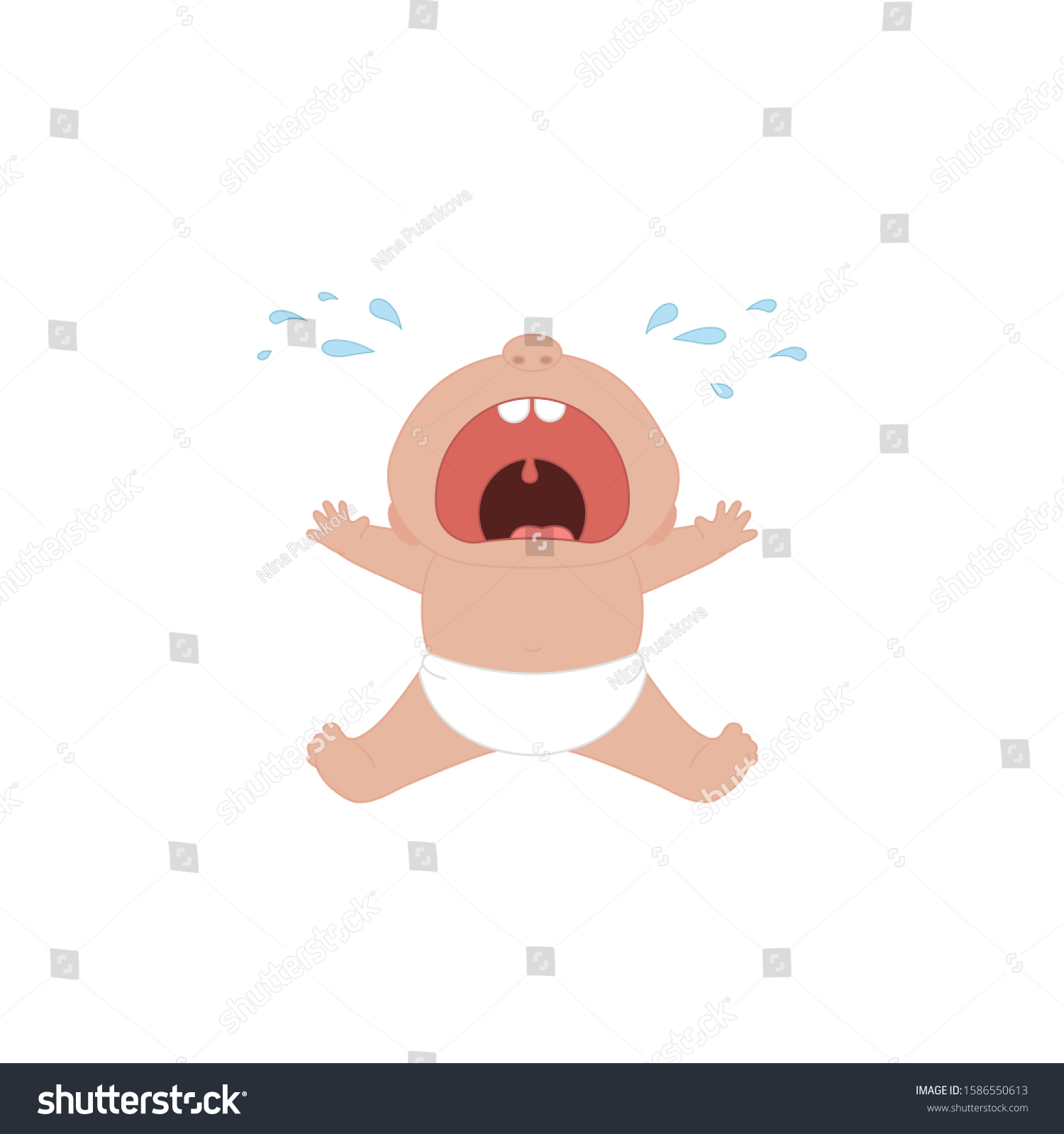 Cartoon Sitting Crying Little Baby Mouth Stock Vector (Royalty Free ... Cartoon Sitting Crying Little Baby Mouth Stock Vector (Royalty Free ...