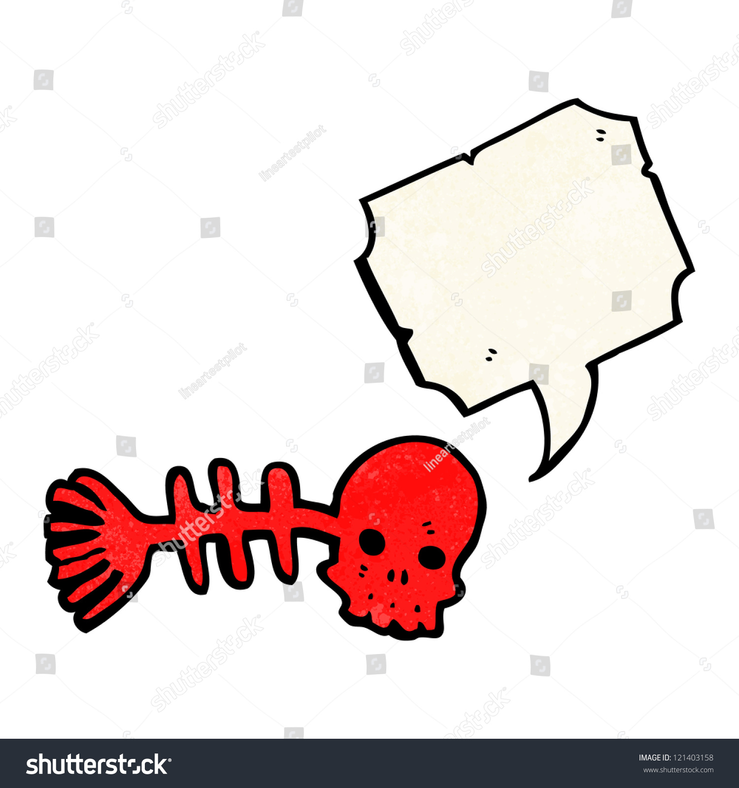 Cartoon Skeleton Fish Bones Stock Vector (Royalty Free) 121403158 ...