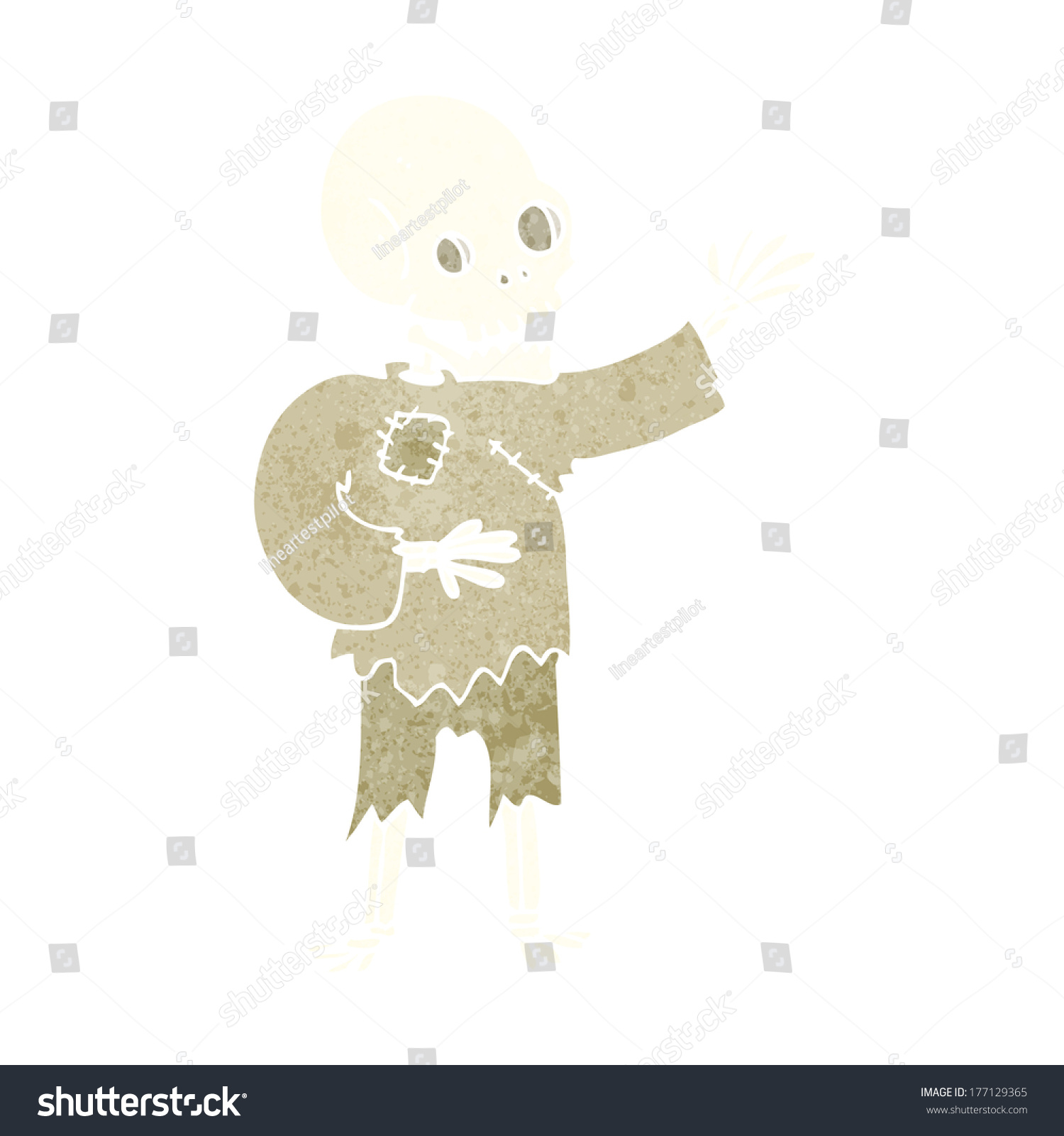 Cartoon Skeleton Waving Stock Vector (Royalty Free) 177129365