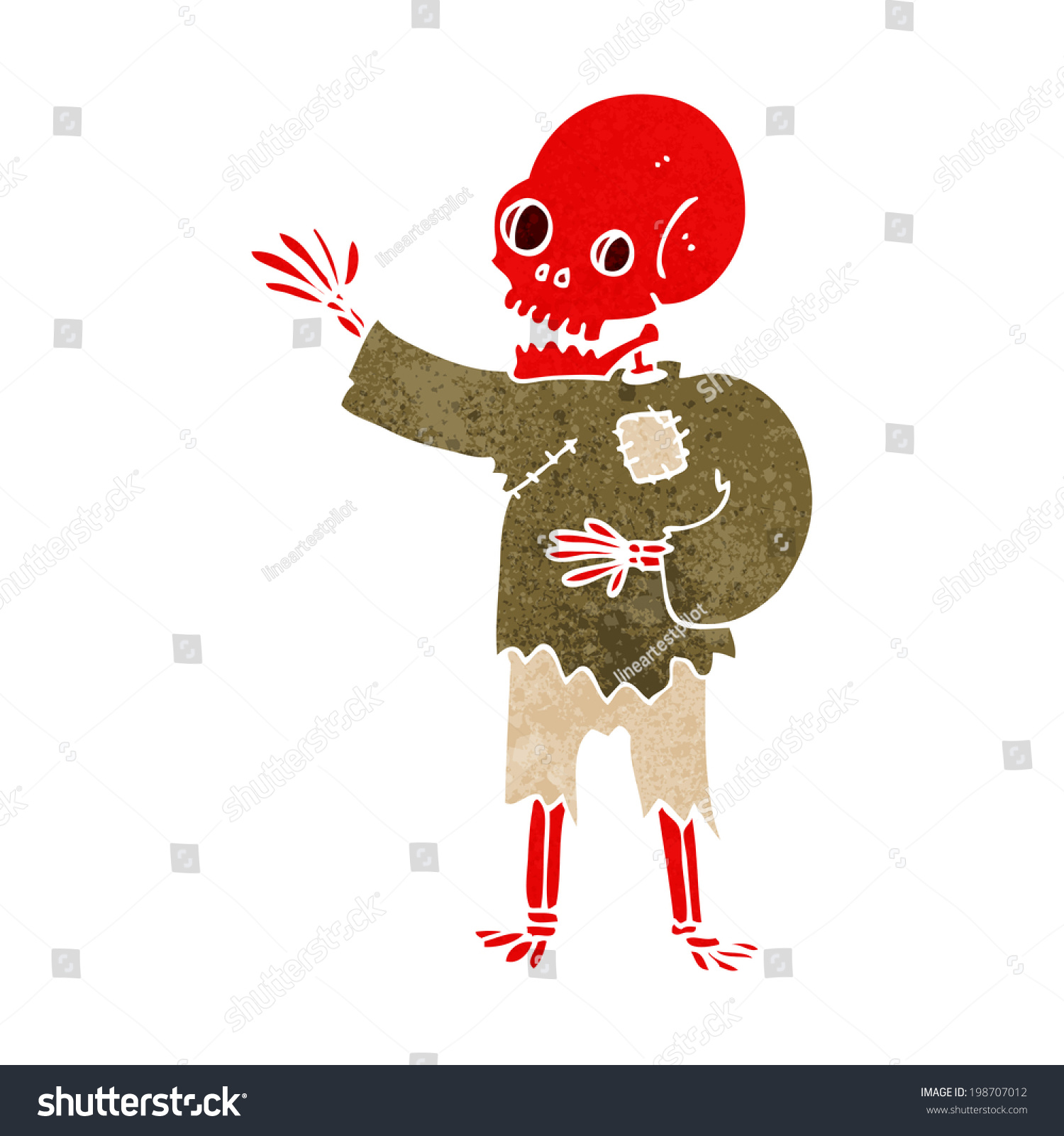 Cartoon Skeleton Waving Stock Vector (Royalty Free) 198707012 ...